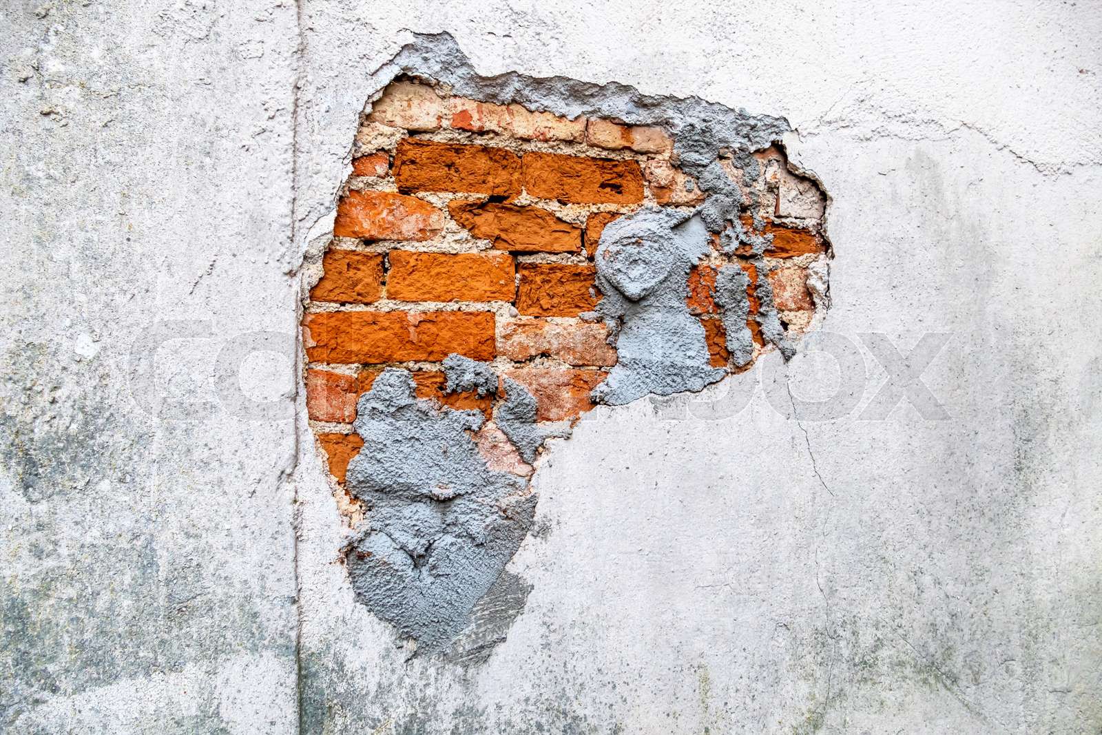 house wall broken masonry | Stock image | Colourbox
