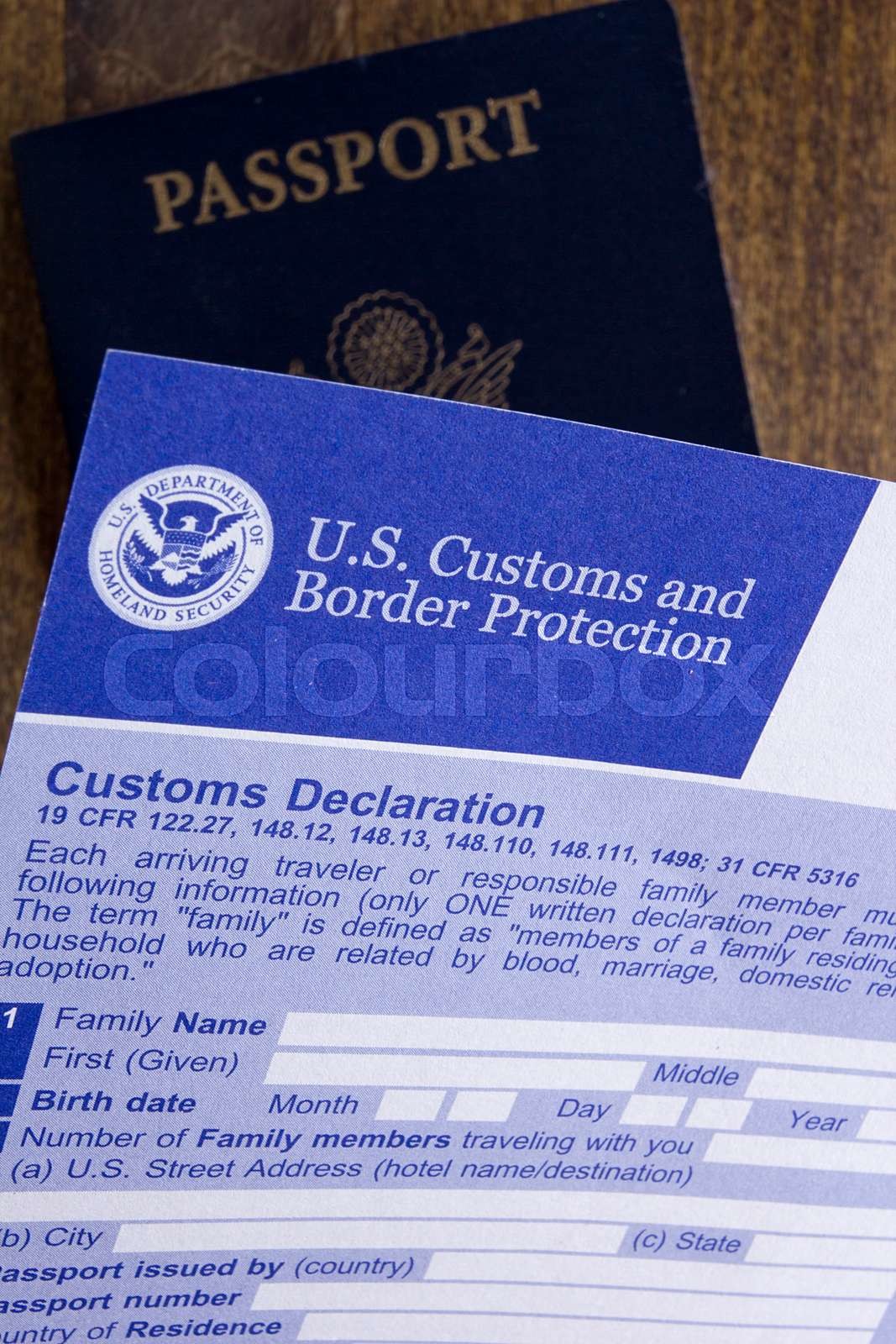 Customs declaration | Stock image | Colourbox