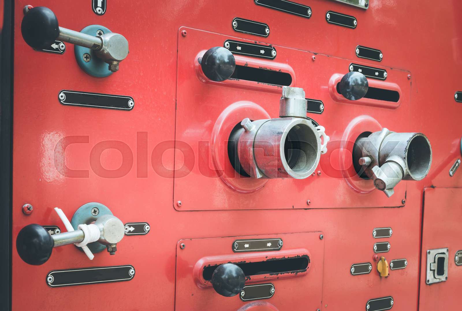 Fire truck hose connectors | Stock image | Colourbox