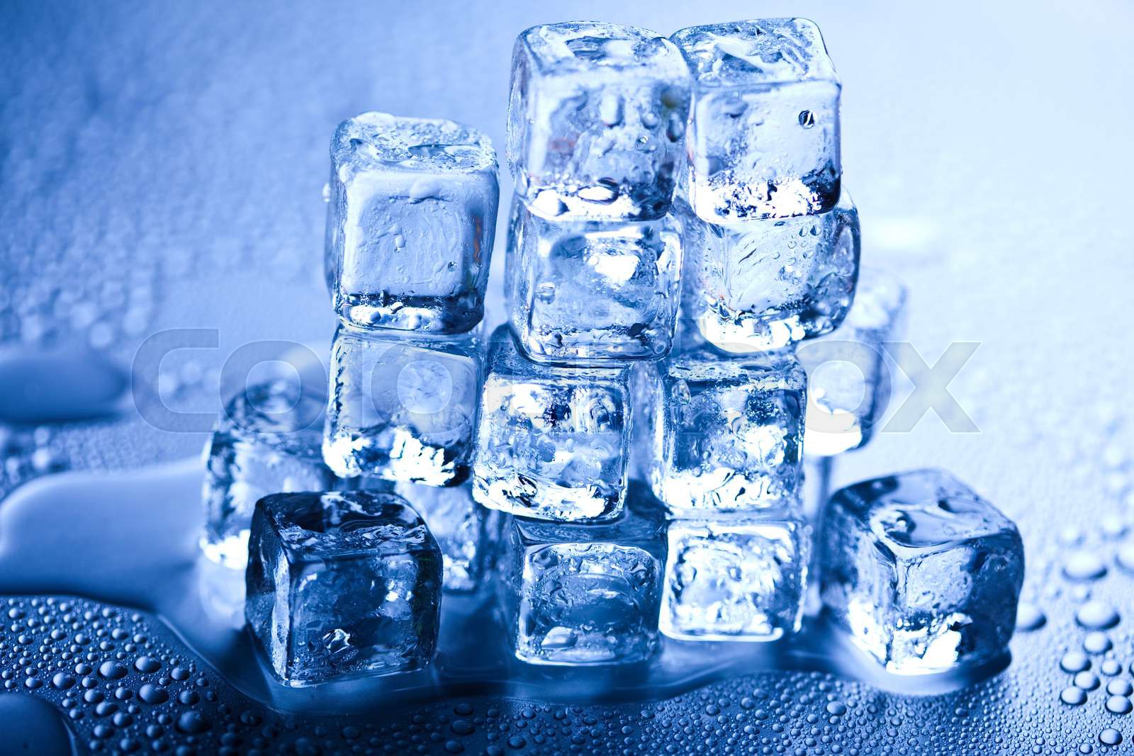 Shiny ice cubes, fresh blue theme | Stock image | Colourbox