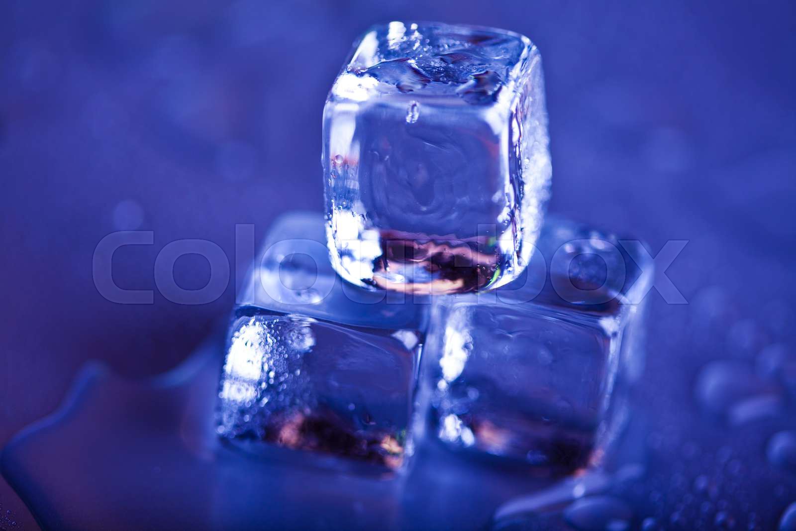 Blue and shiny ice cubes | Stock image | Colourbox