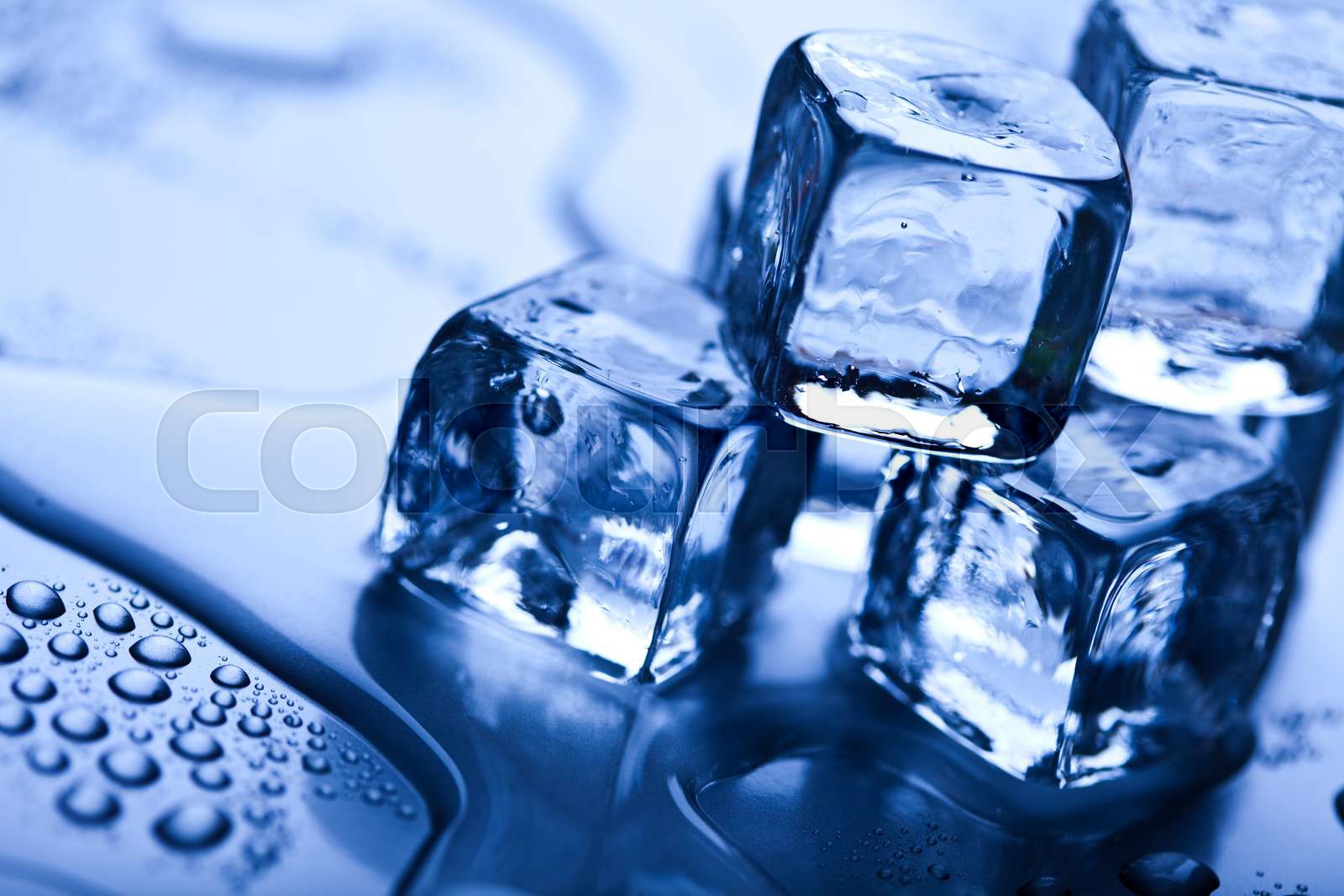 Blue and shiny ice cubes | Stock image | Colourbox