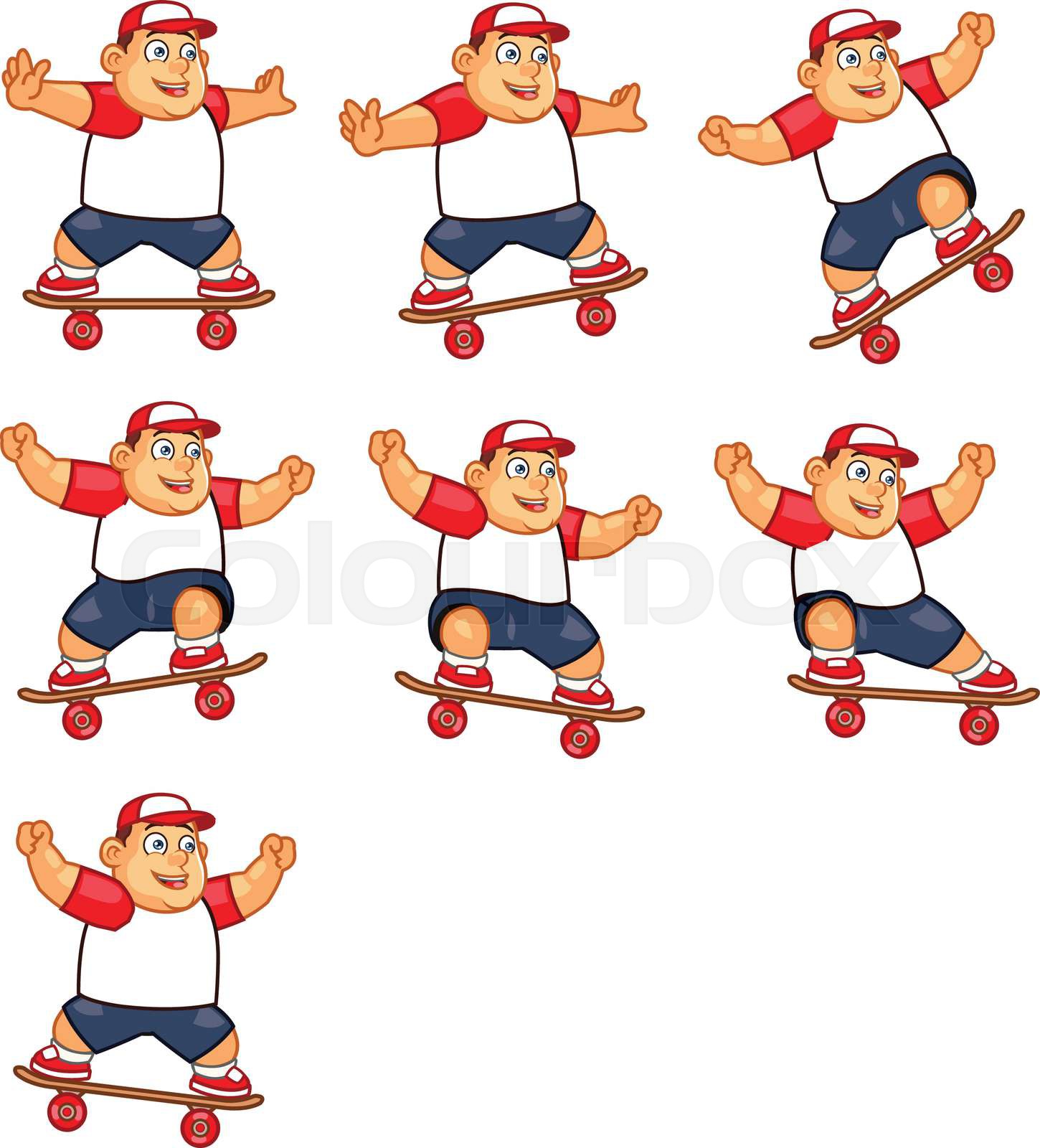 Fat Boy Skater Sprite | Stock vector | Colourbox