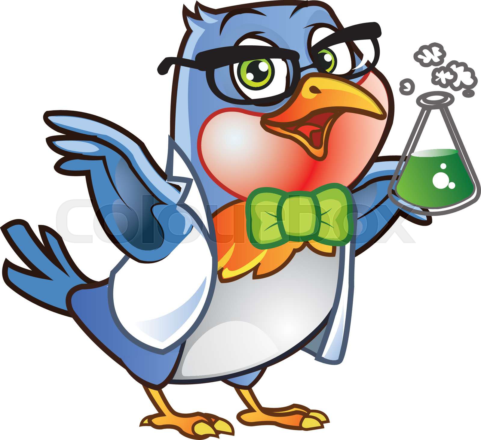 Genius Inventor Bird Cartoon | Stock vector | Colourbox