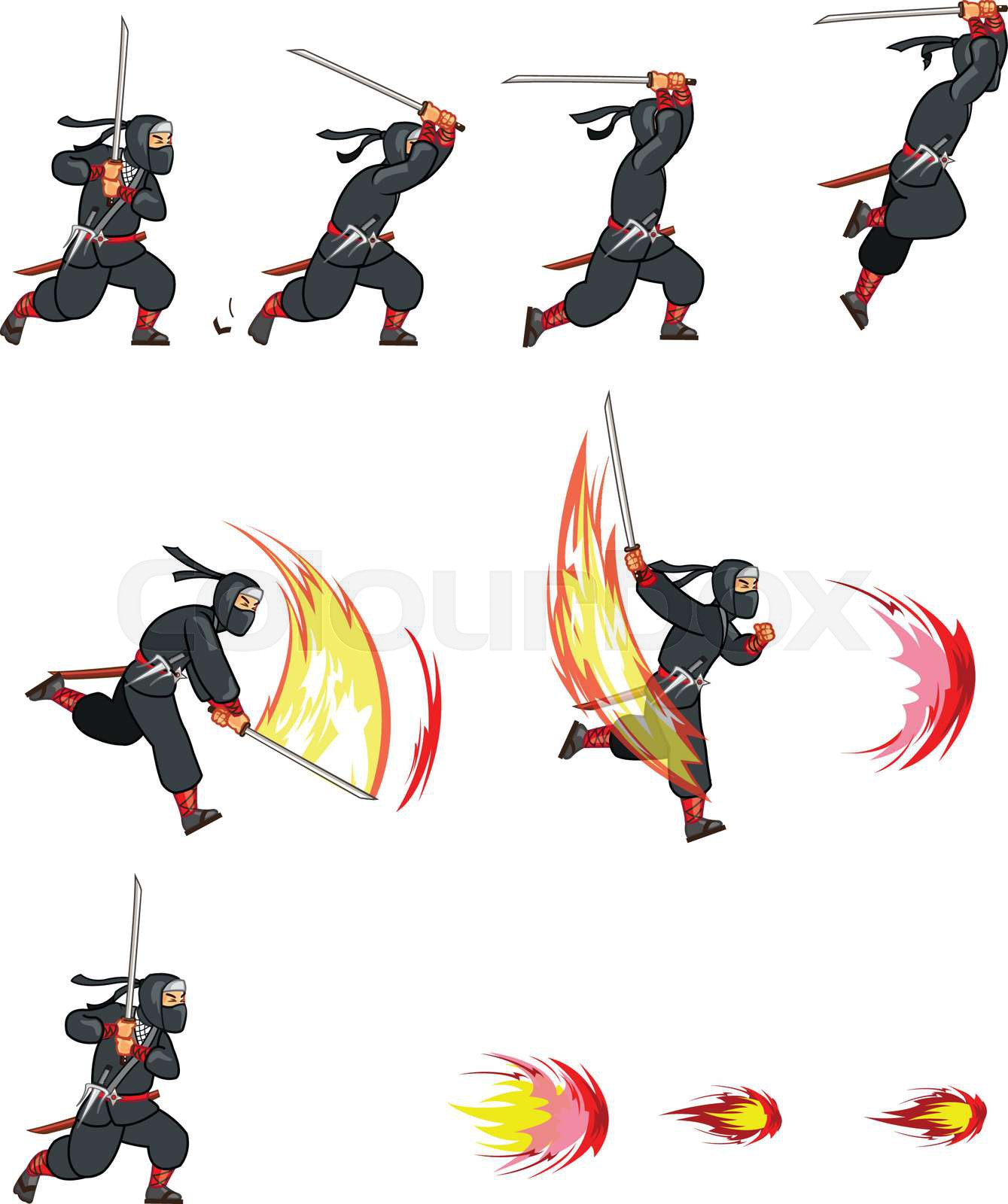Ninja Game Sprite | Stock vector | Colourbox