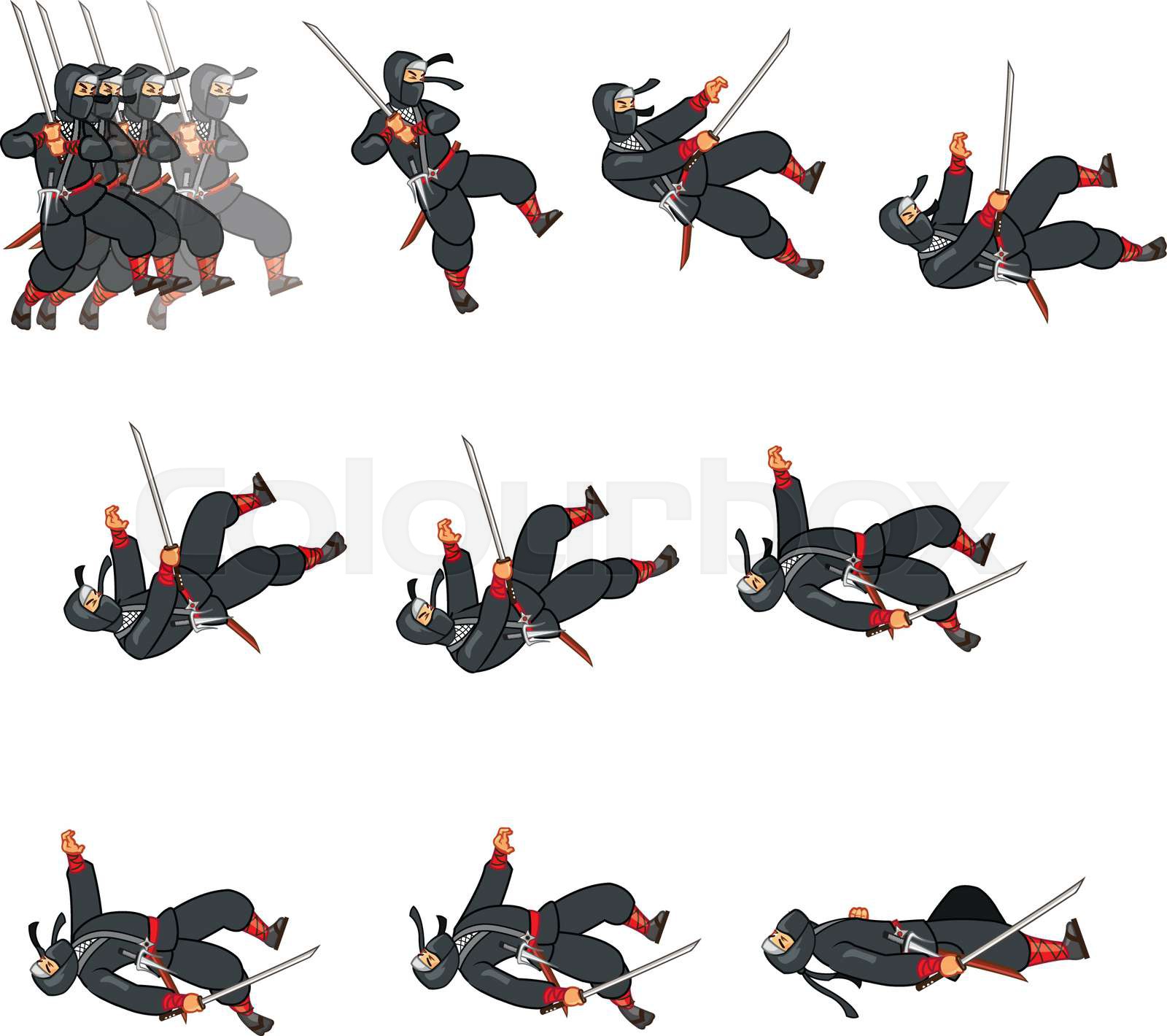 Ninja Game Sprite | Stock vector | Colourbox