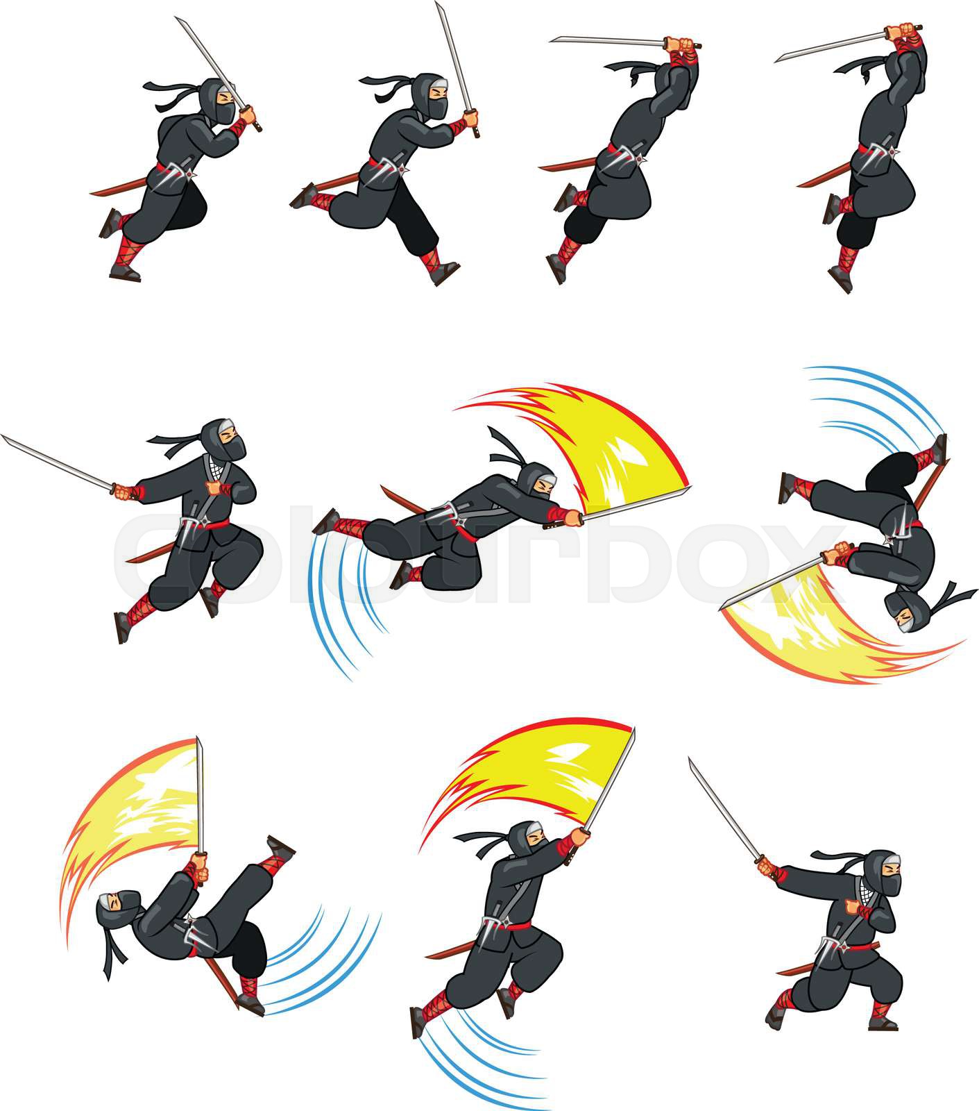 Ninja Game Sprite | Stock vector | Colourbox