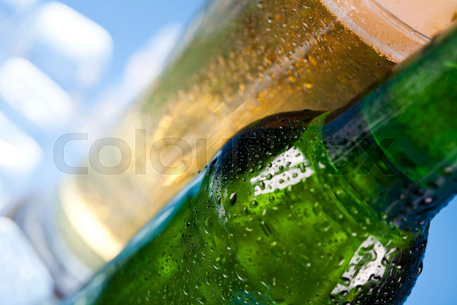 Bottles Of Beer, bright vibrant alcohol theme | Stock image | Colourbox