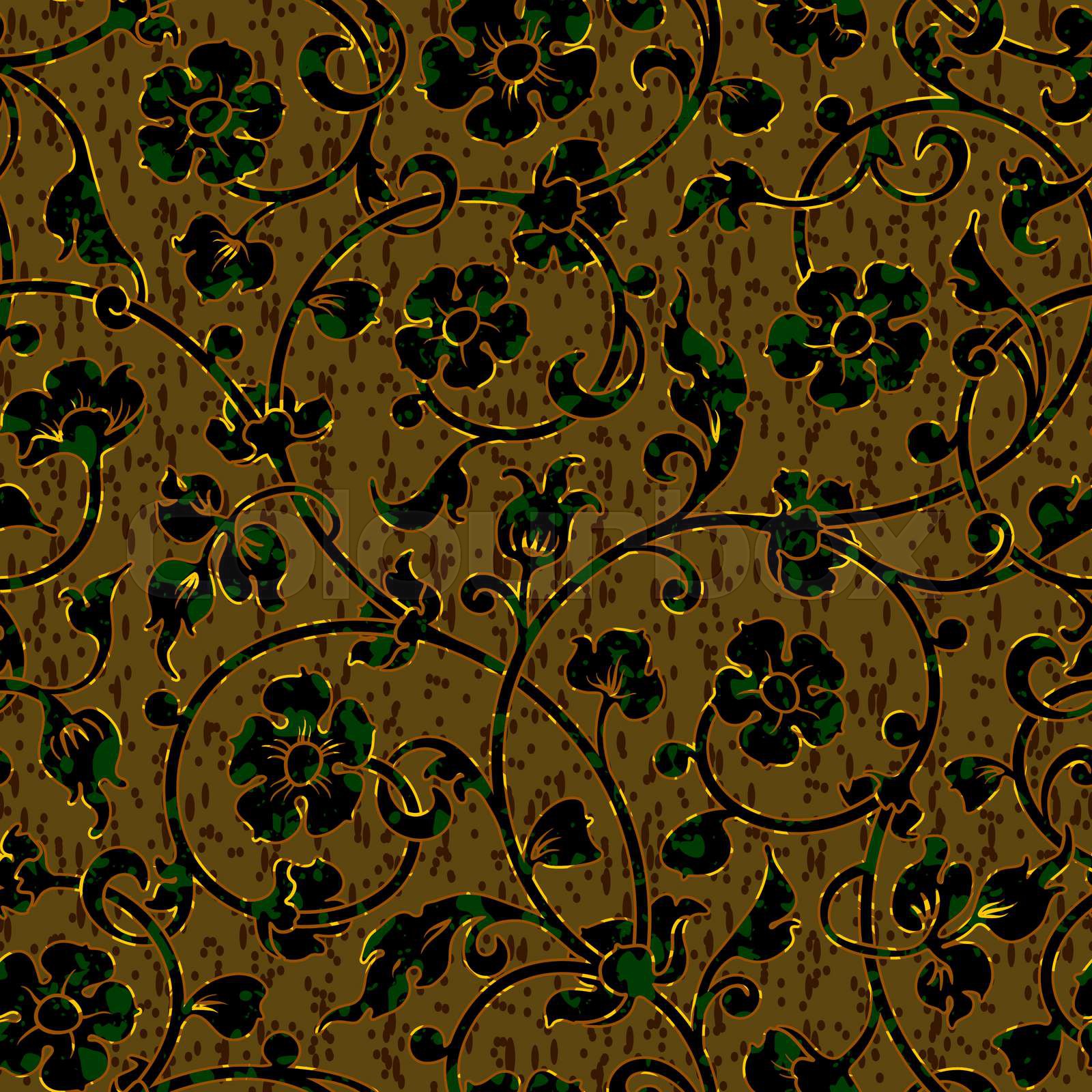 seamless floral damask pattern background | Stock vector | Colourbox