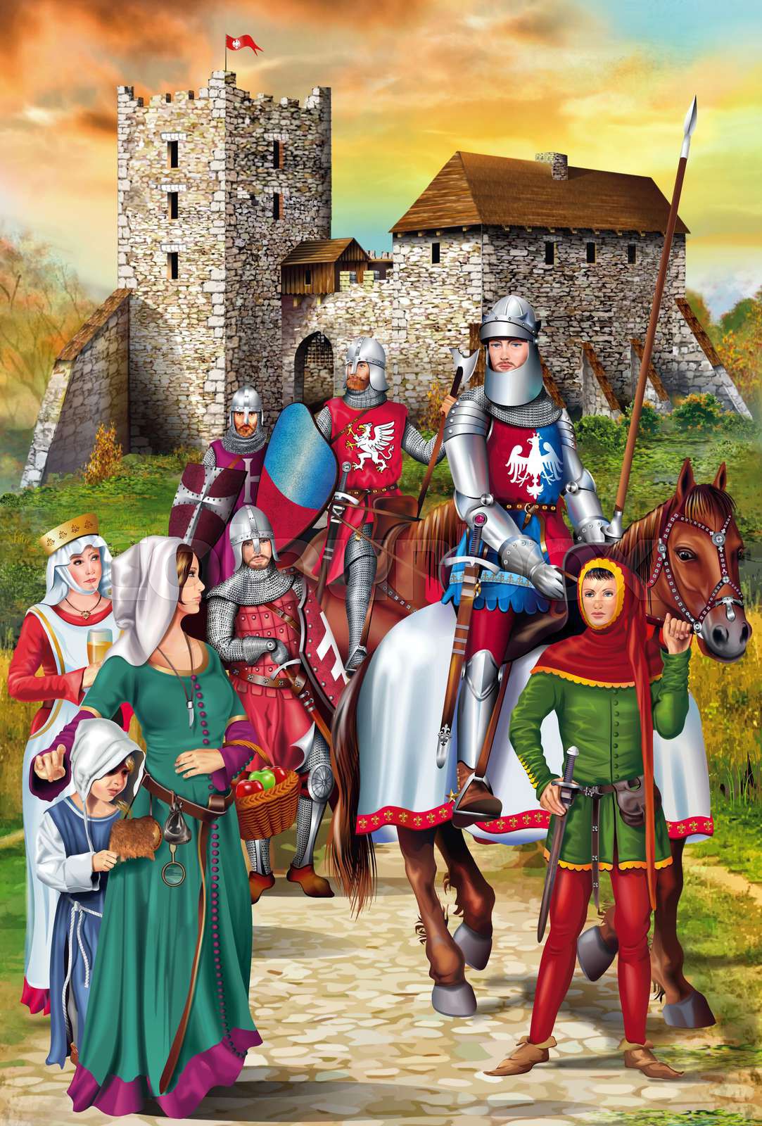 Medieval Knights Illustration | Stock image | Colourbox