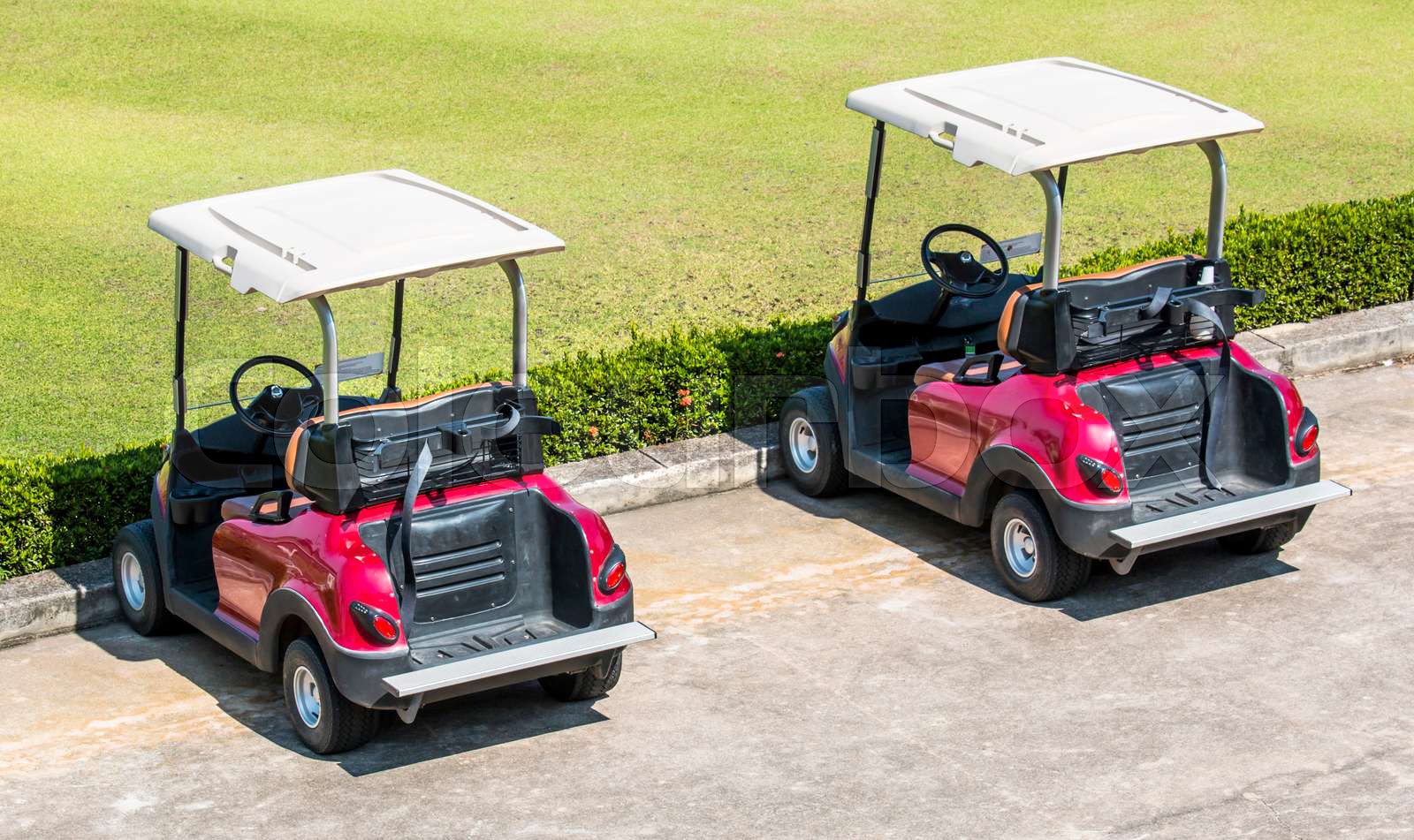 Golf carts on a golf course | Stock image | Colourbox