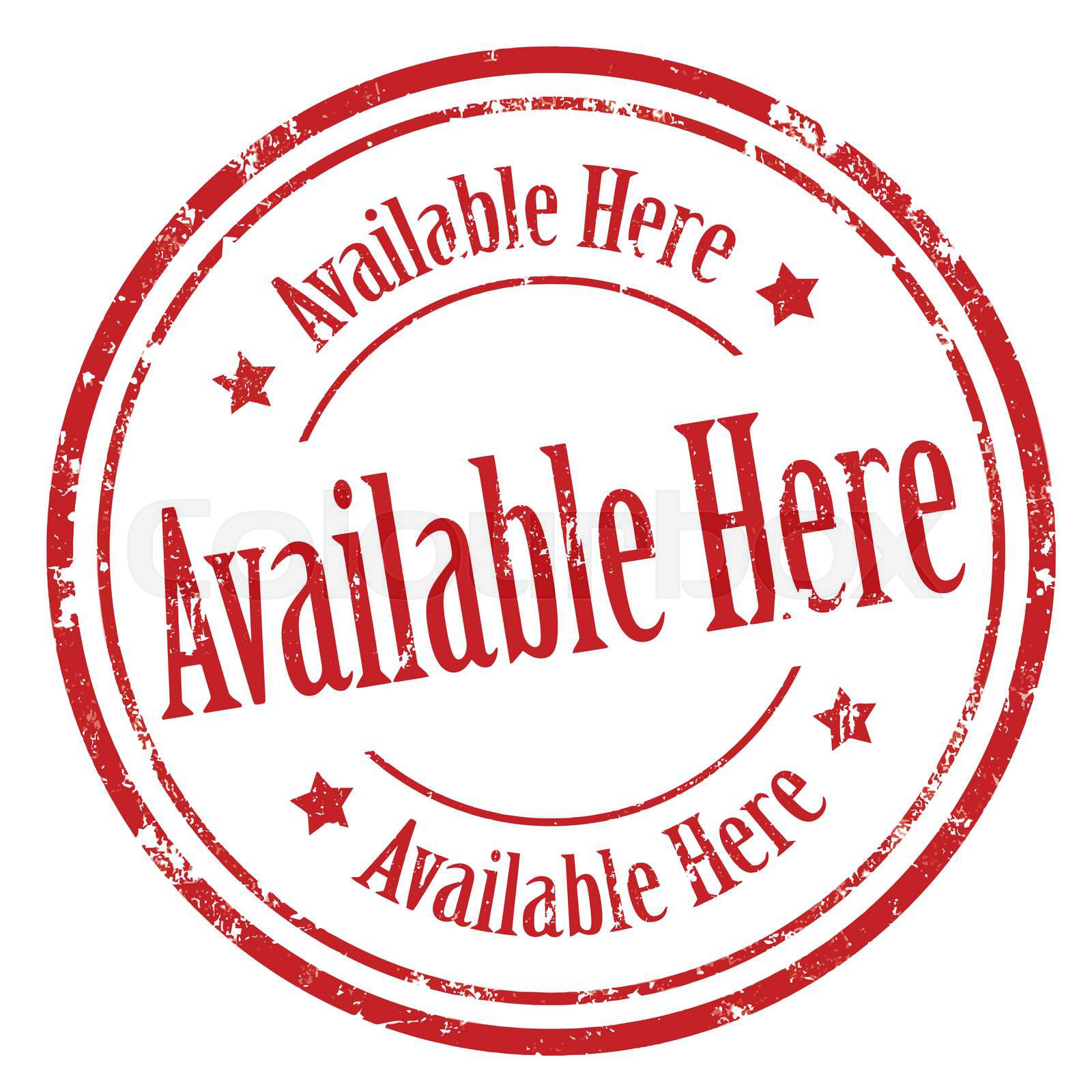 Available Here-stamp | Stock vector | Colourbox