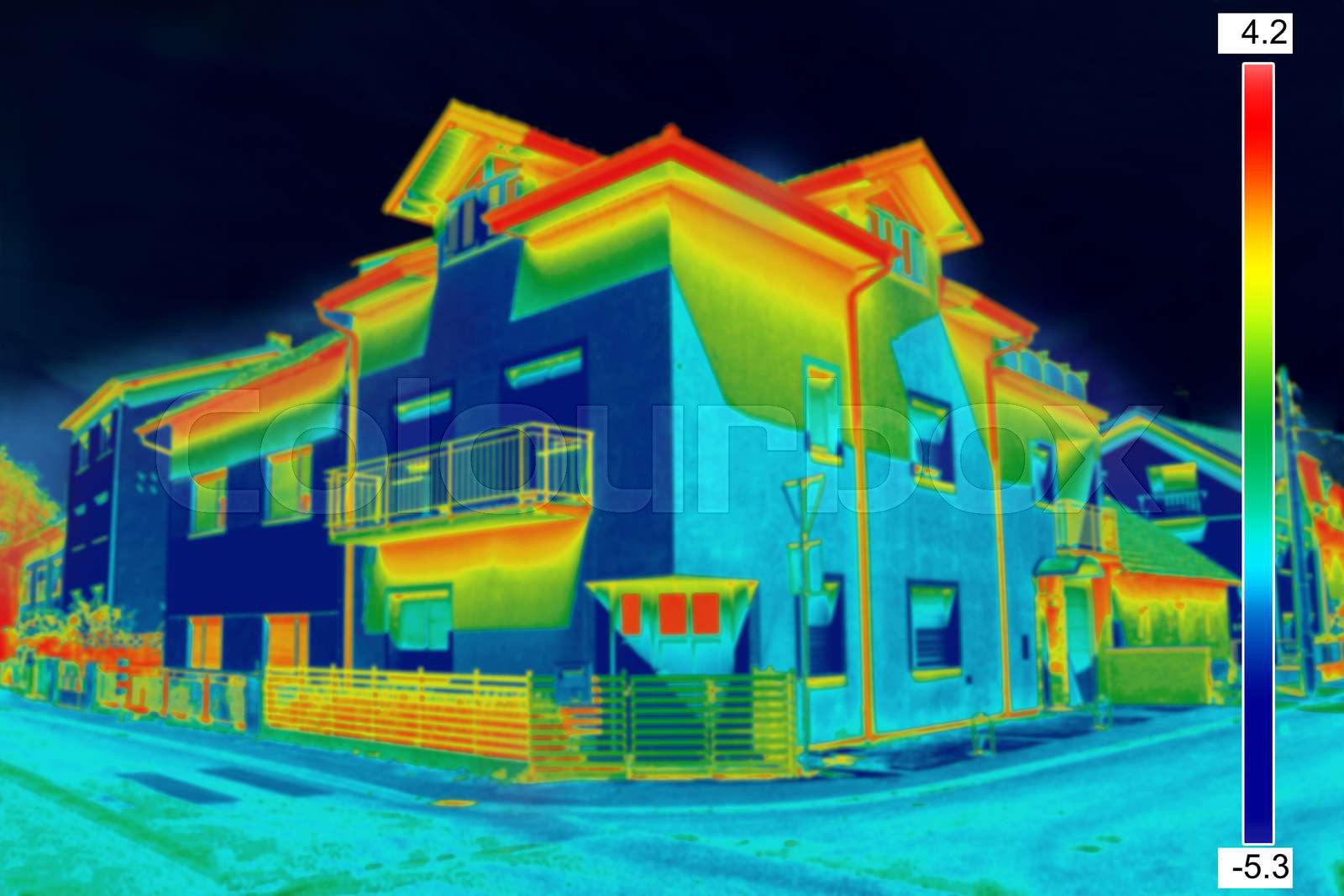 Thermovision image on House | Stock image | Colourbox