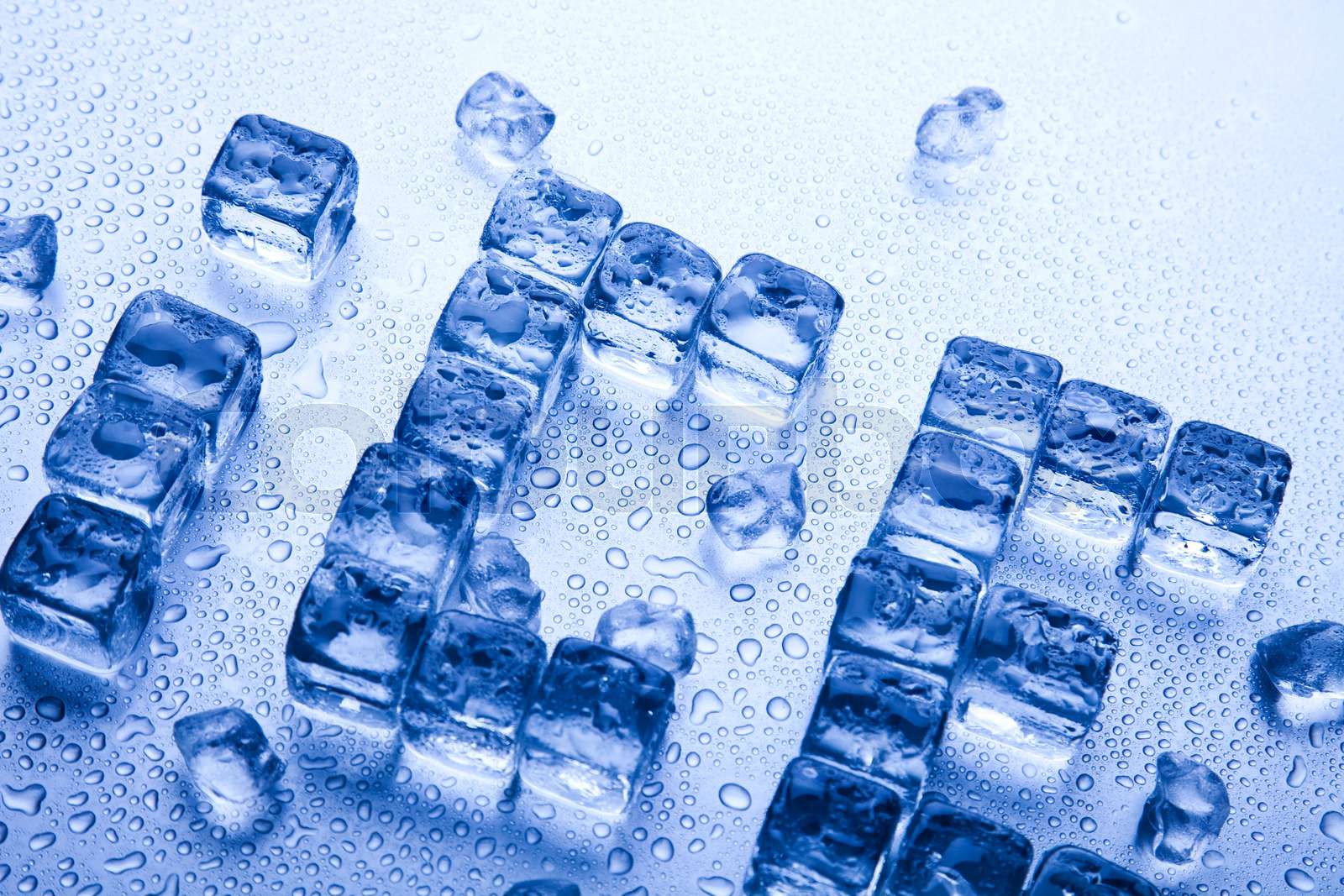 Shiny ice cubes, fresh blue theme | Stock image | Colourbox