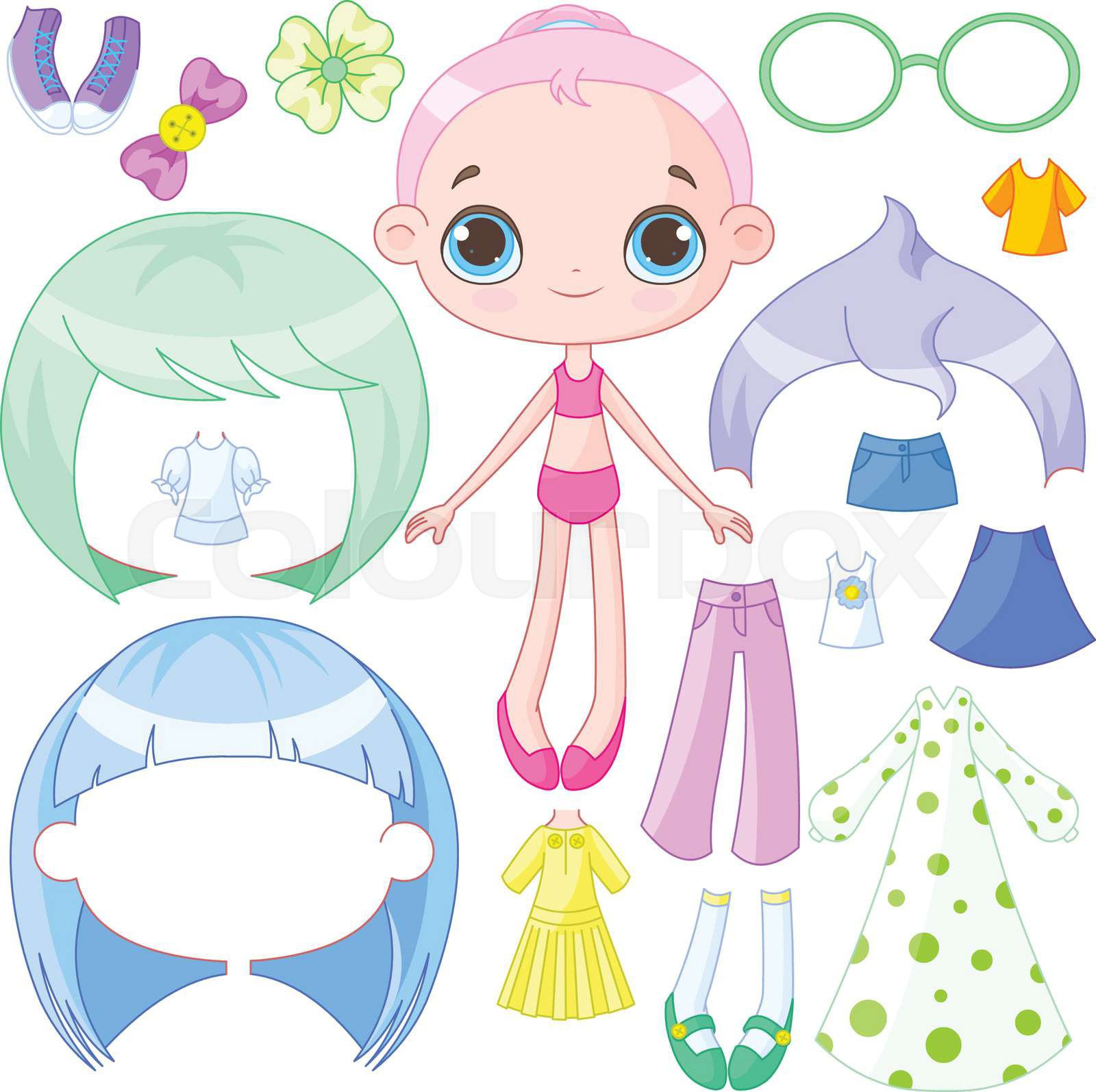 Dress up doll | Stock vector | Colourbox