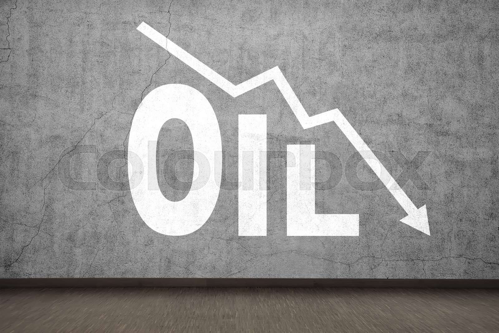 drawing falling oil chart | Stock image | Colourbox