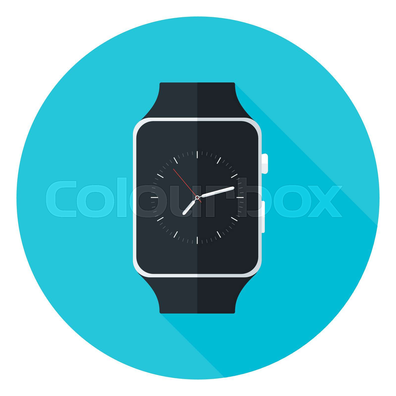 Smart Watch Flat Circle Icon | Stock vector | Colourbox