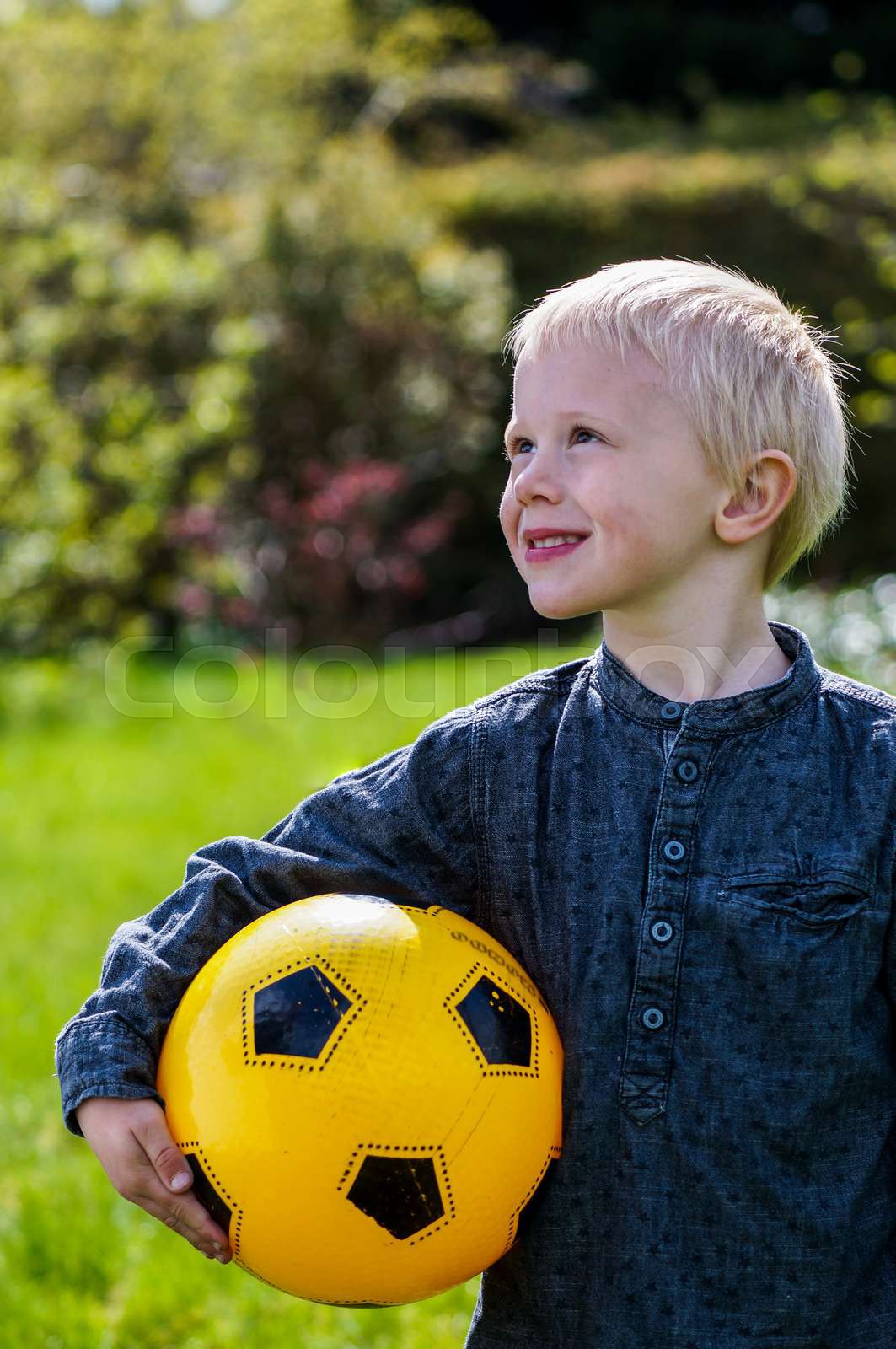 Preschool Child with Soccer ball | Stock image | Colourbox