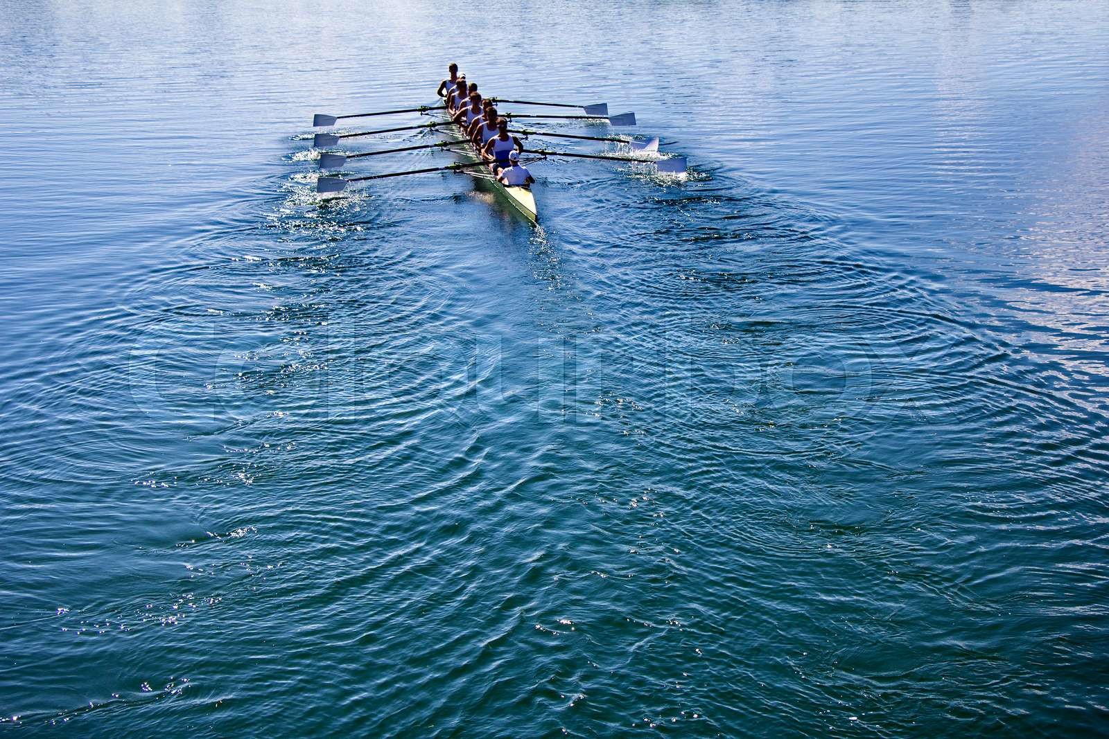 Boat coxed eight Rowers rowing | Stock image | Colourbox