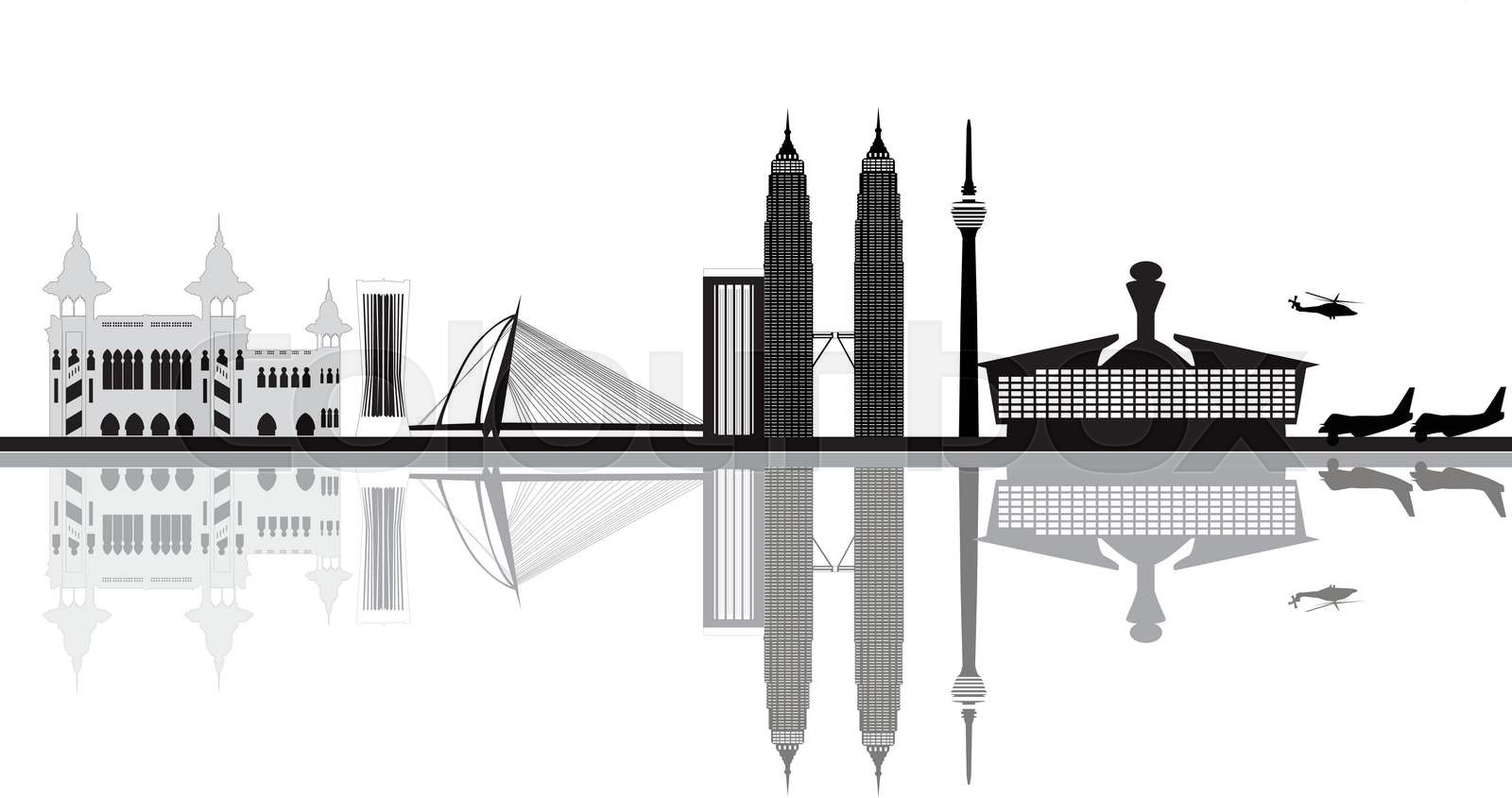 kuala lumpur city skyline | Stock vector | Colourbox