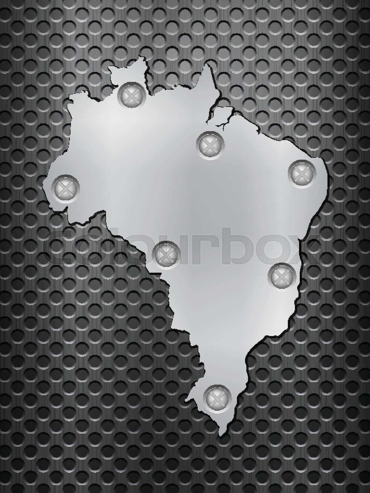 Brazil metal map | Stock vector | Colourbox