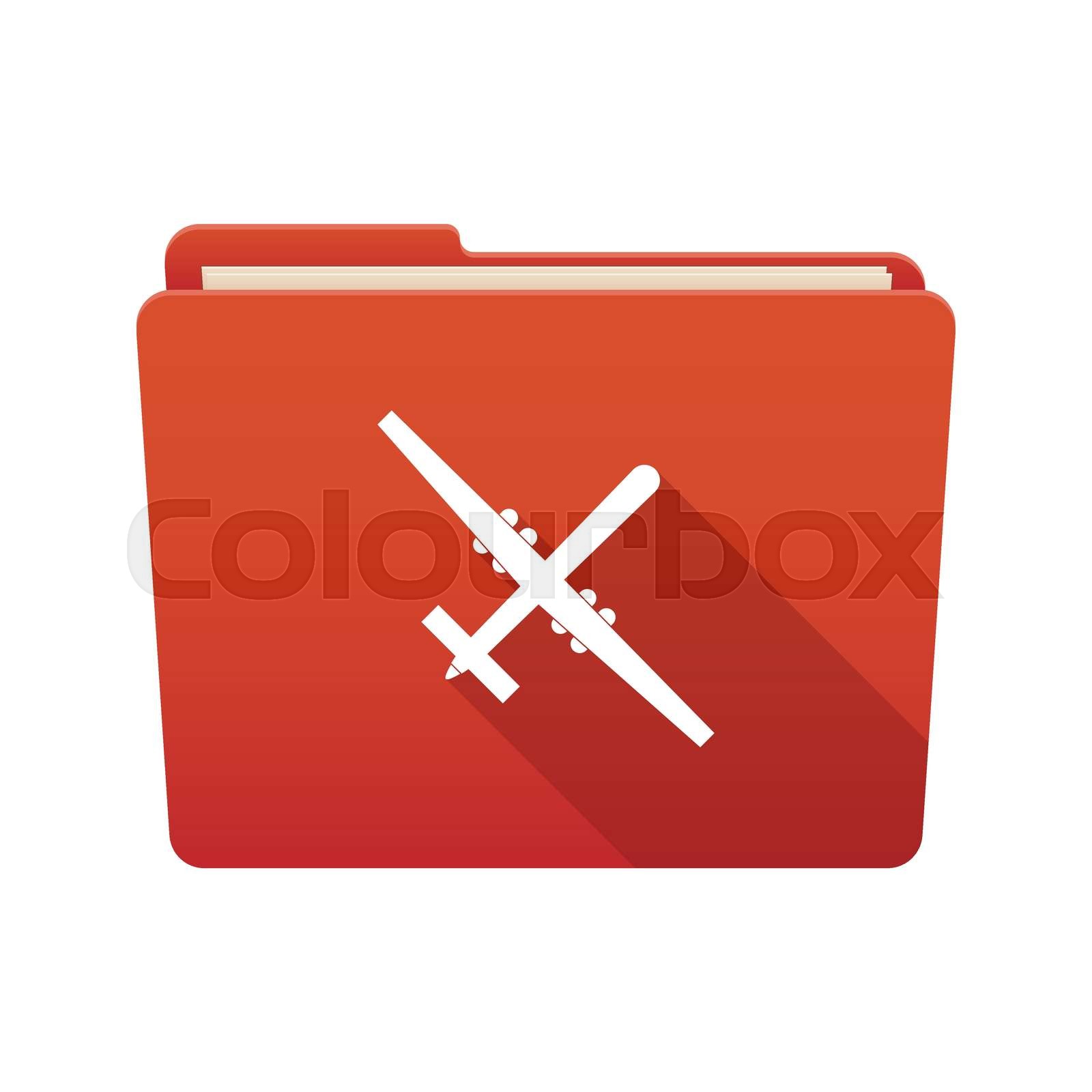 Folder icon with a war drone | Stock vector | Colourbox