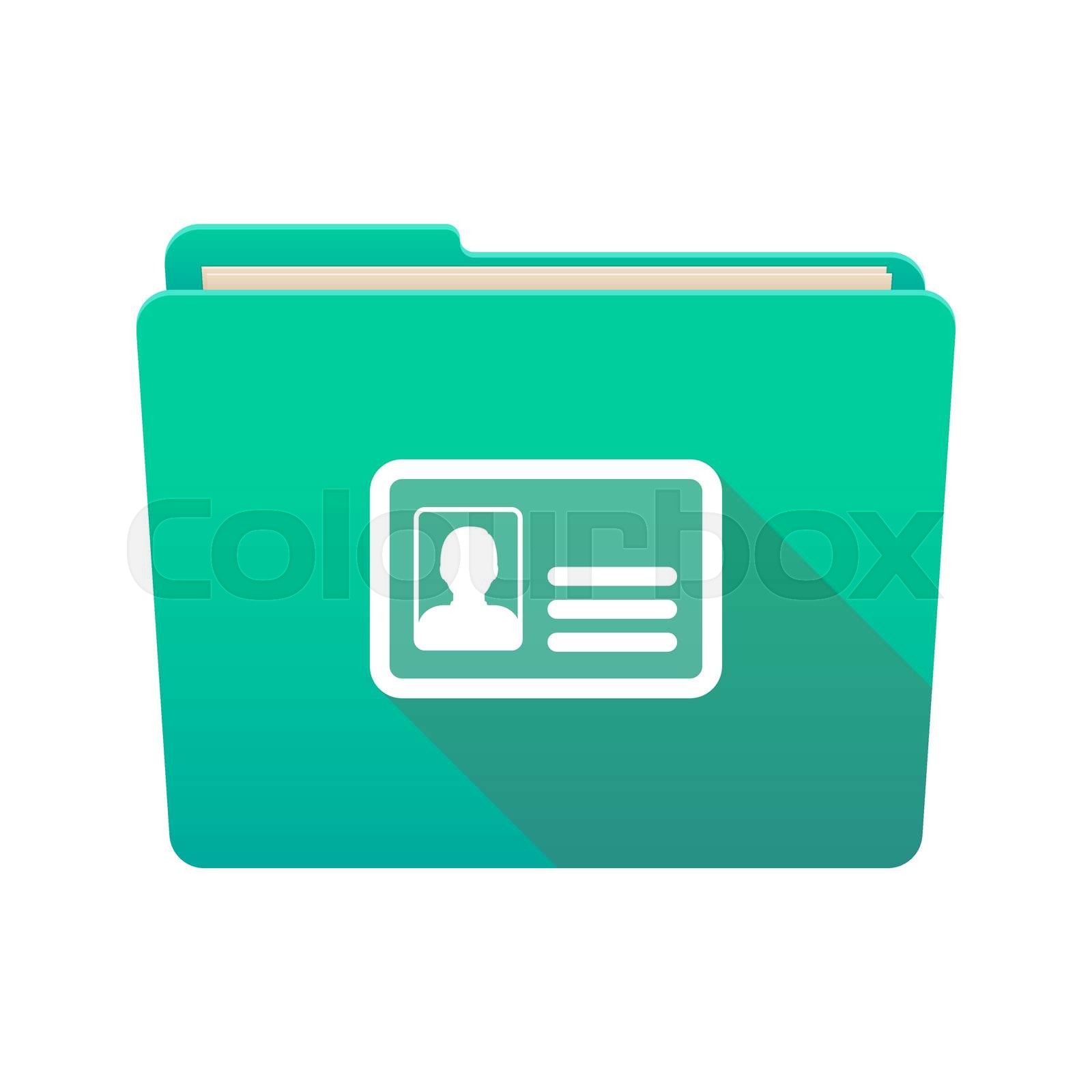 Folder icon with an id card | Stock vector | Colourbox