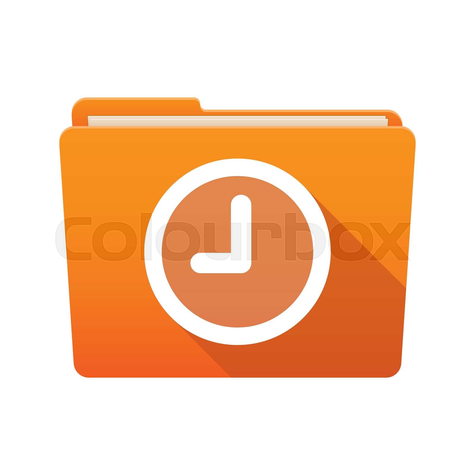 Folder icon with a clock | Stock vector | Colourbox