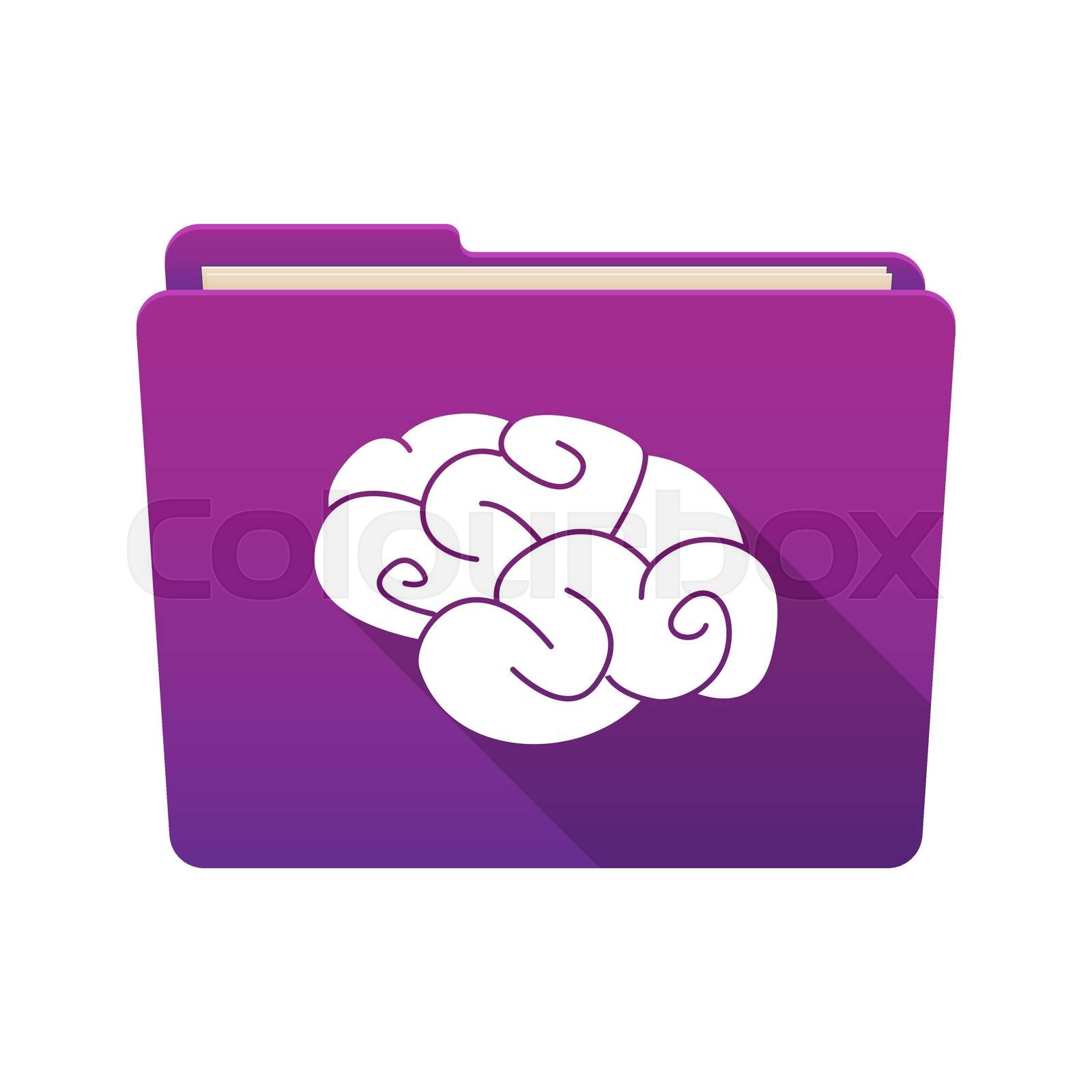 Folder icon with a brain | Stock vector | Colourbox