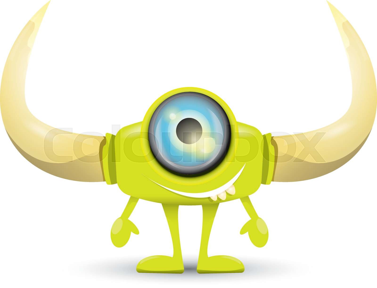 Green Cartoon cute monster | Stock vector | Colourbox