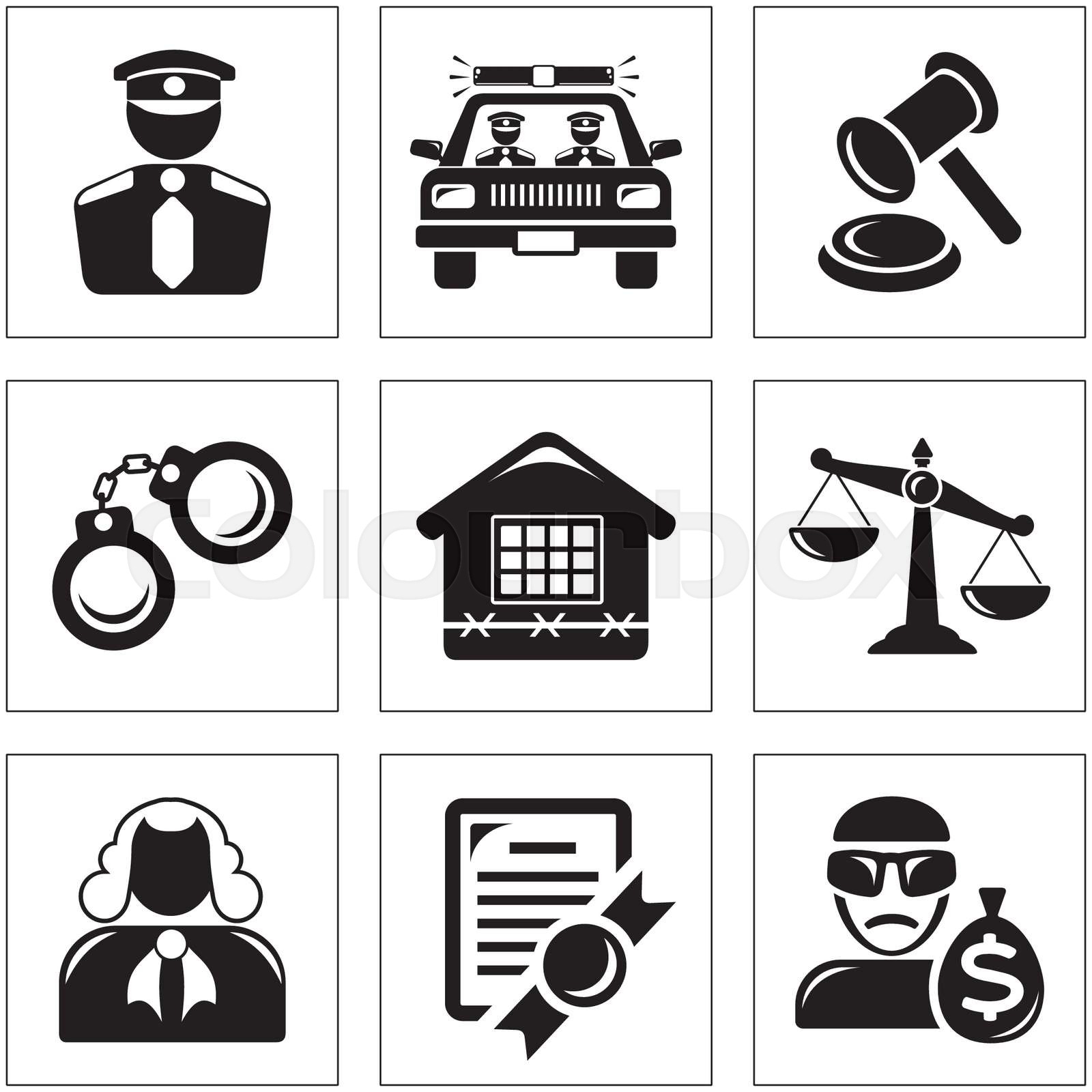 Security and law icons | Stock vector | Colourbox