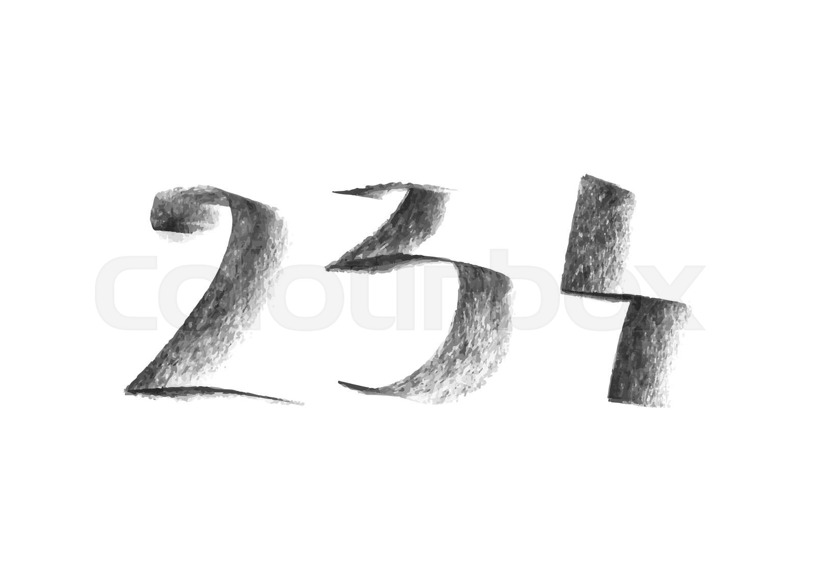 Illustration With Hand Drawn Chalk Numbers Stock Vector Colourbox