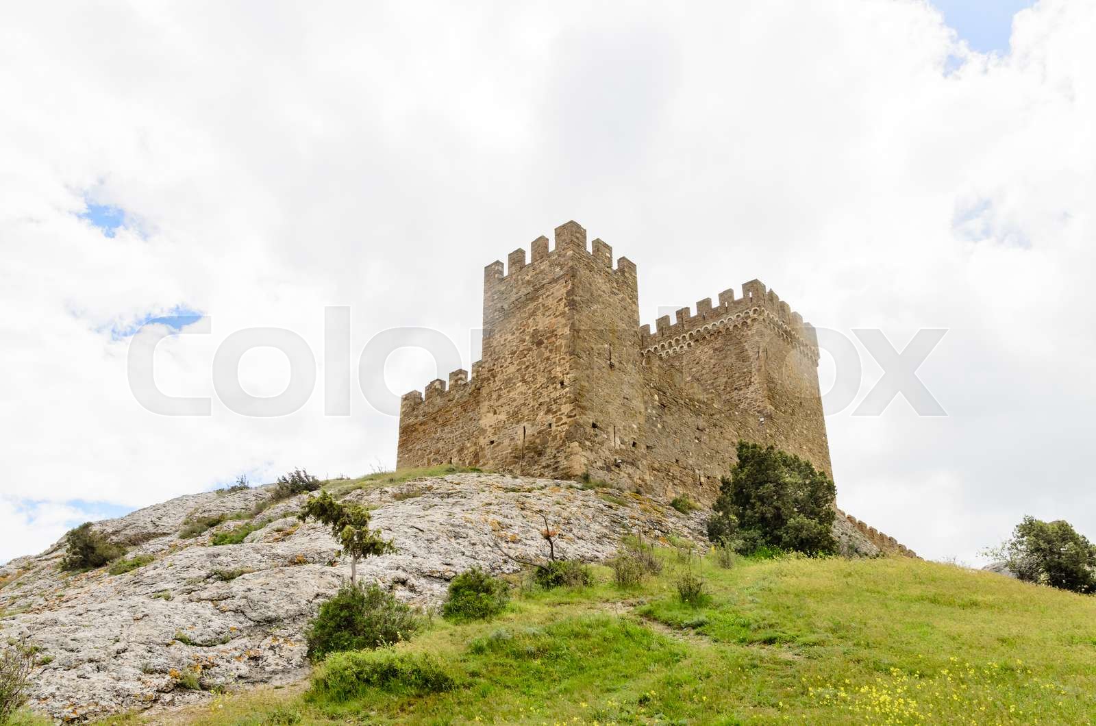 Historical fortified castle on a hilltop | Stock image | Colourbox