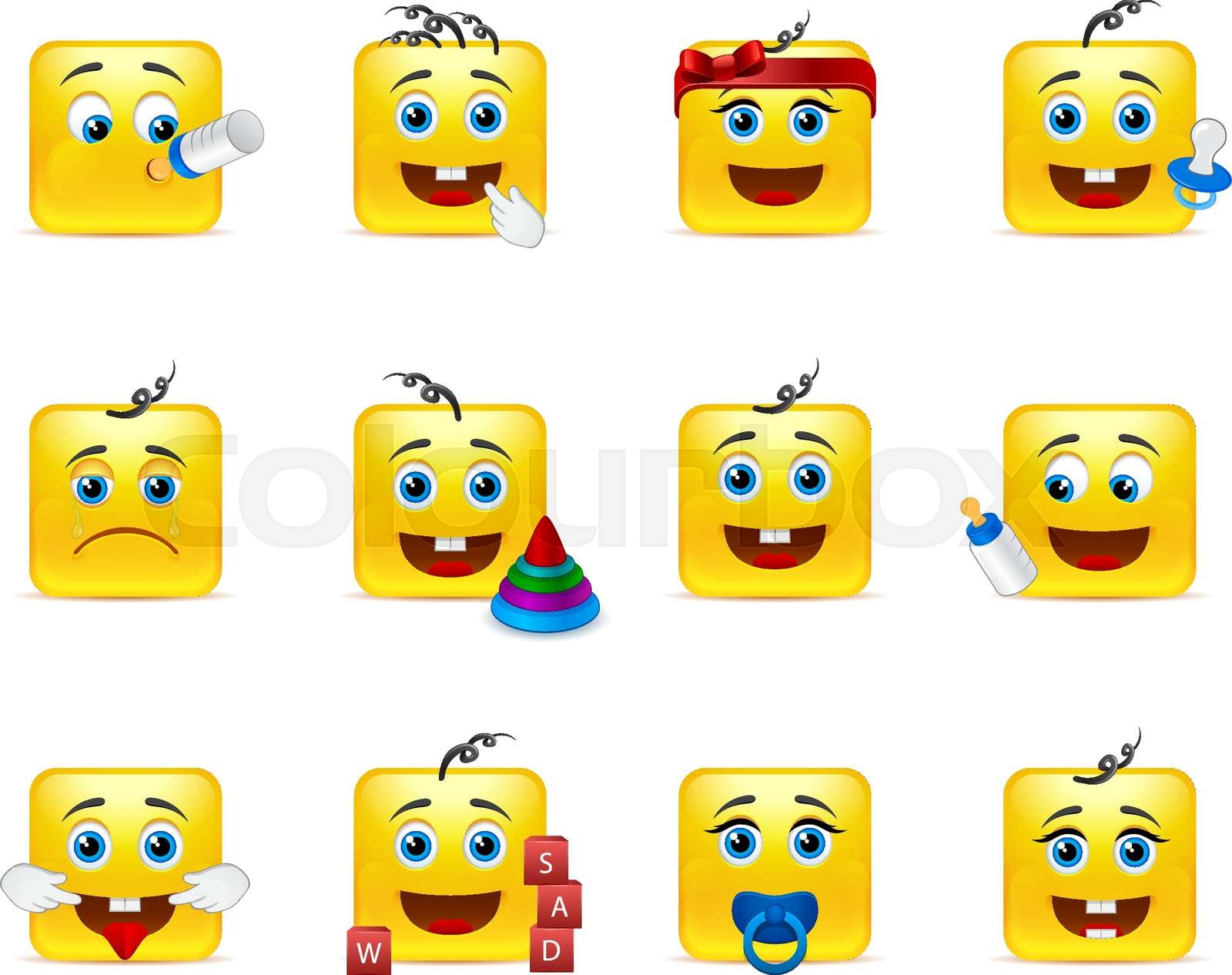 smiley, humoristisk, sjov | Stock vektor | Colourbox