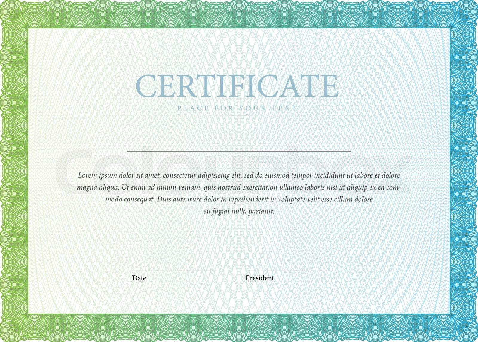 Template horizontal Certificate and diplomas. | Stock vector | Colourbox