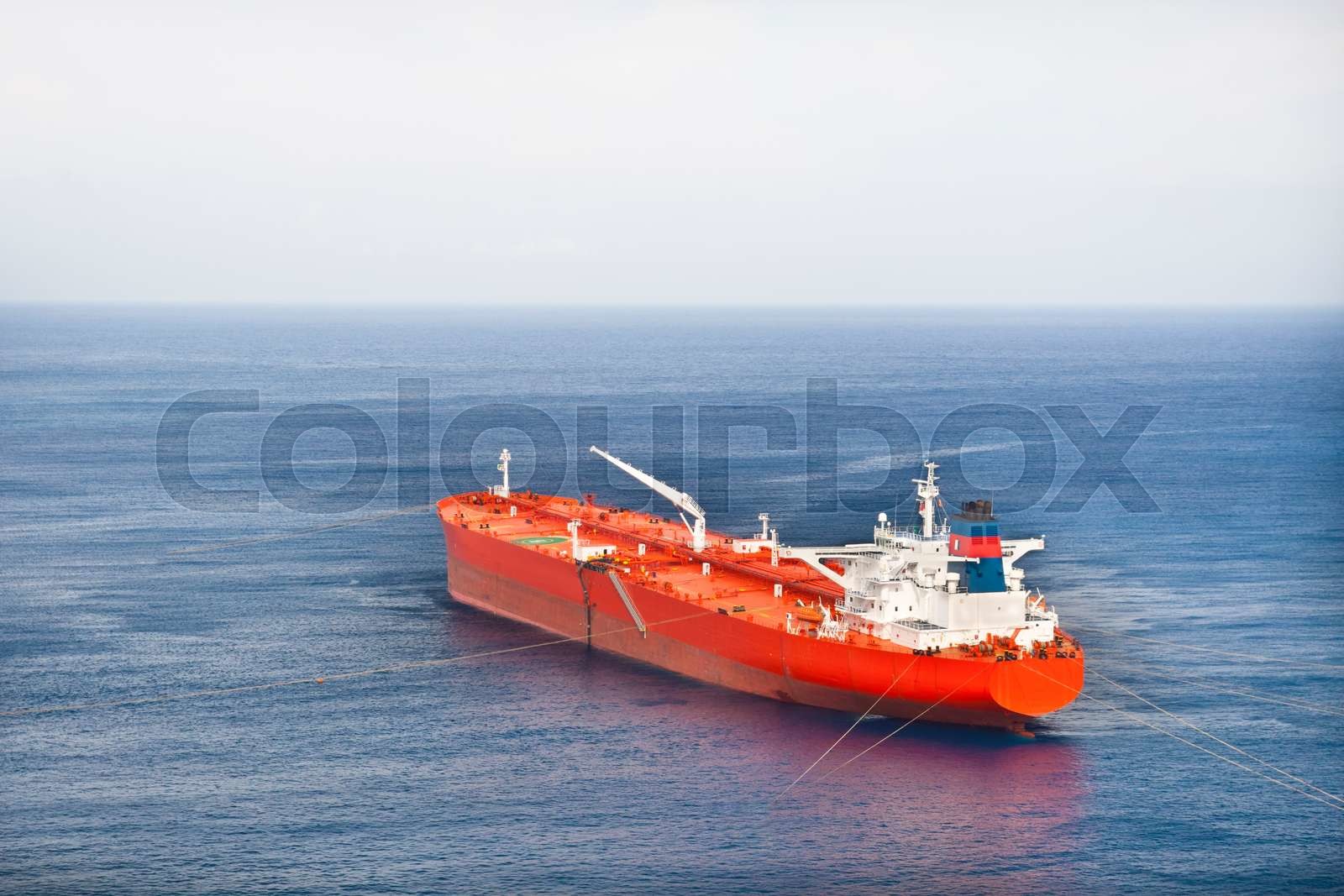 Red oil tanker. | Stock image | Colourbox