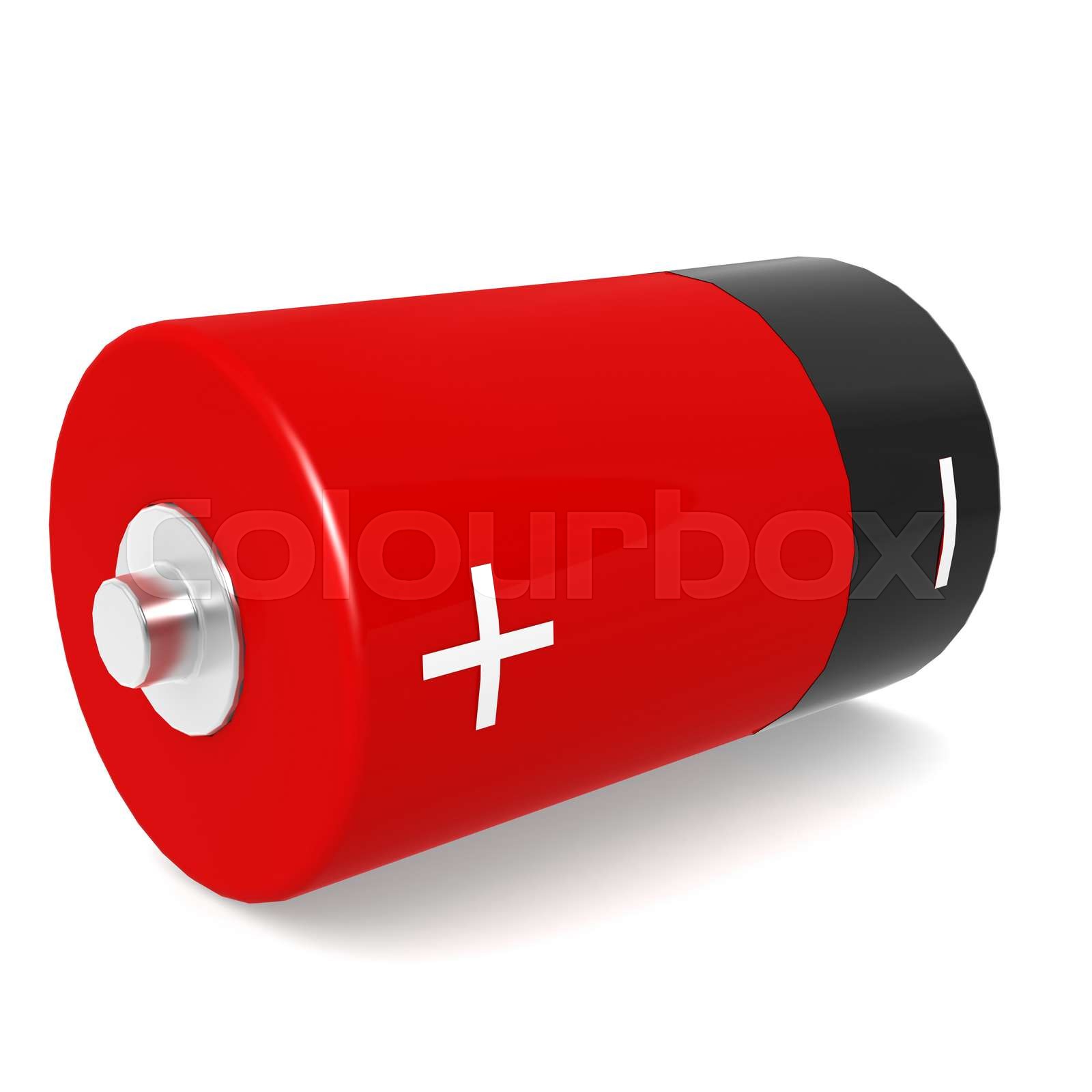 Red black battery | Stock image | Colourbox