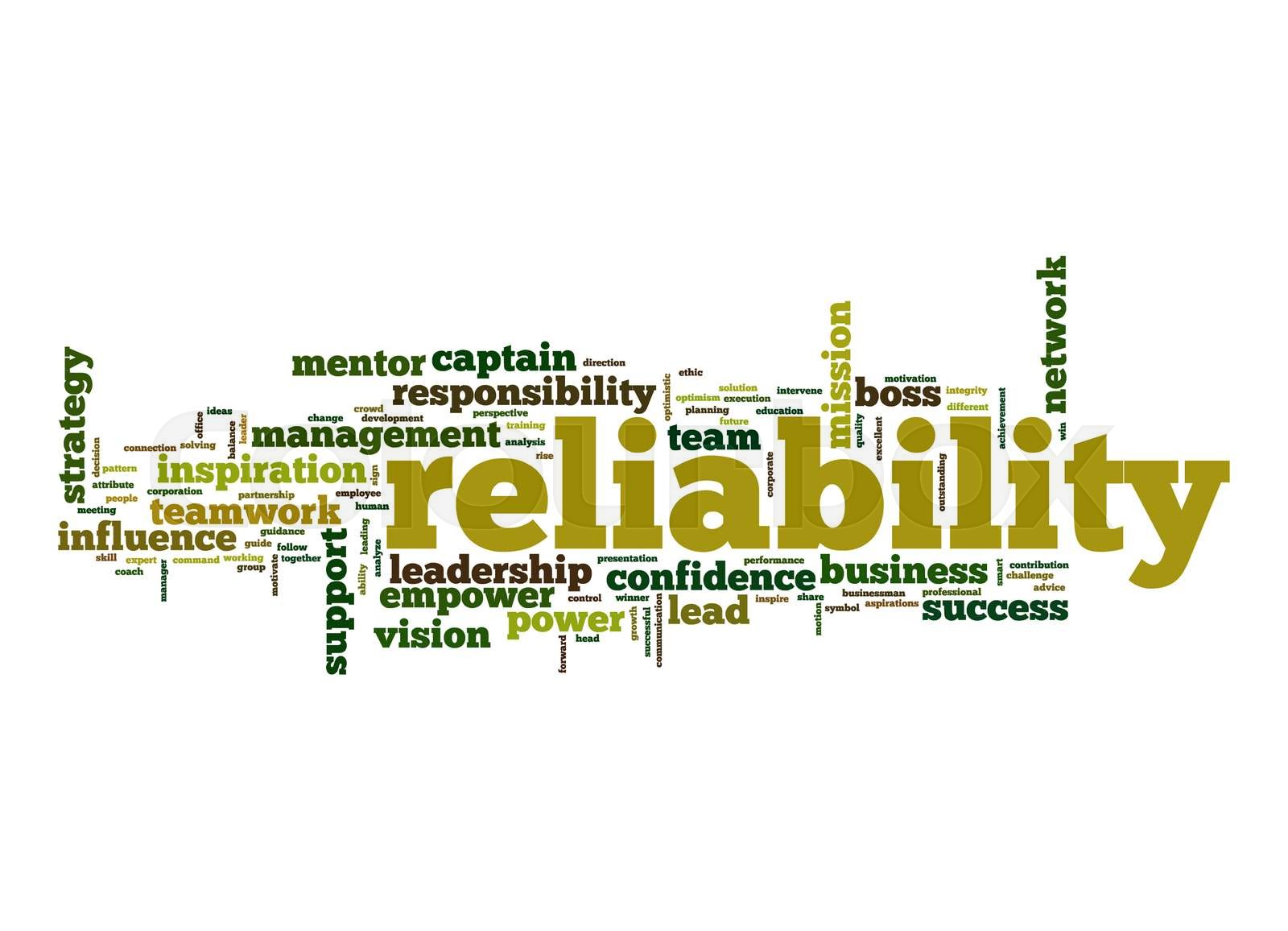 Reliability word cloud | Stock image | Colourbox