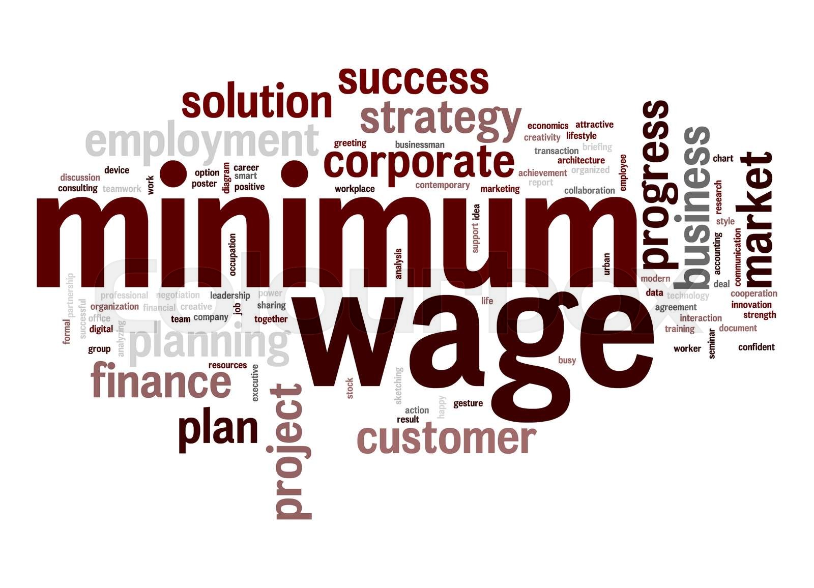 Minimum wage word cloud | Stock image | Colourbox