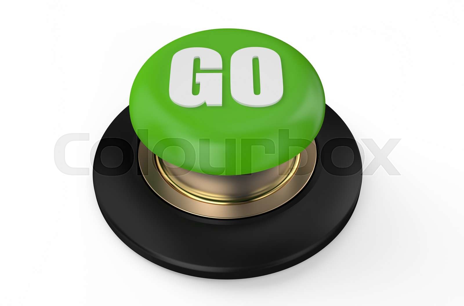 Green go button | Stock image | Colourbox