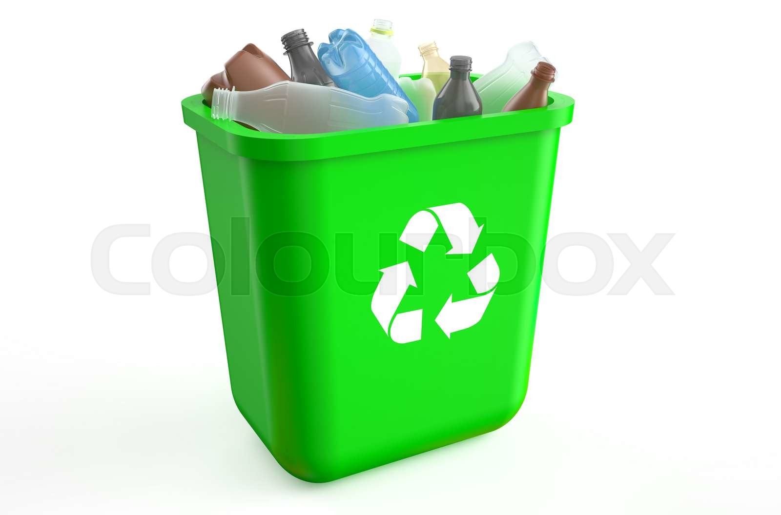 recycle bin with plastic bottles | Stock image | Colourbox