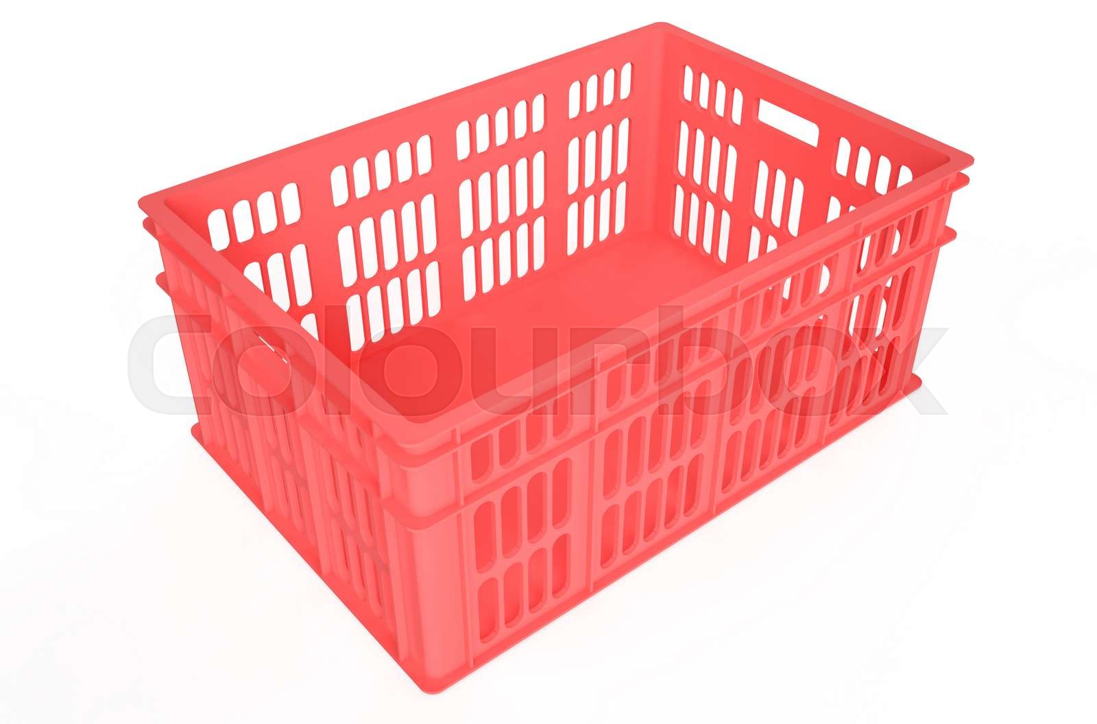 red plastic crate | Stock image | Colourbox