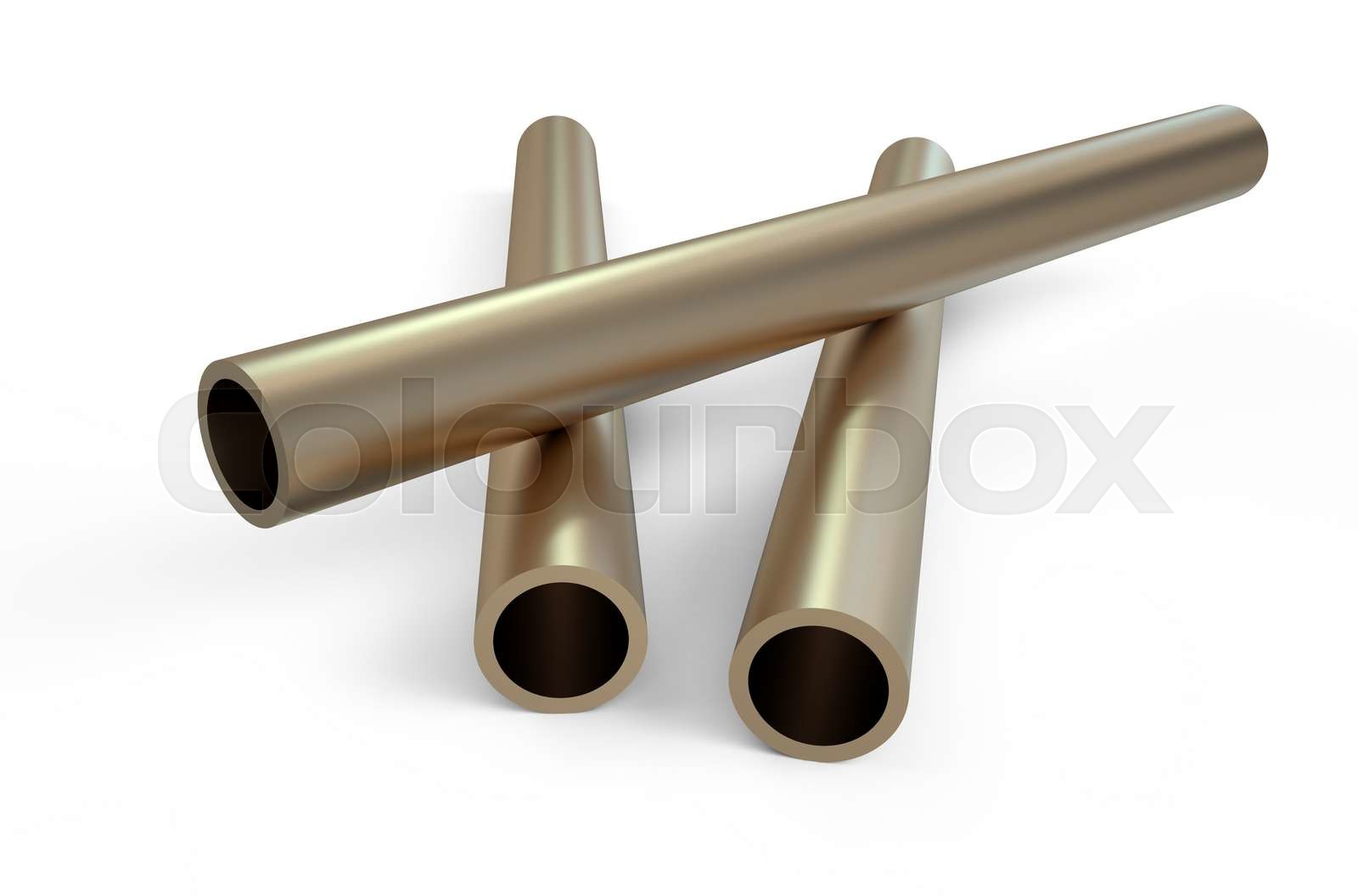 rolled metal, bronze pipes | Stock image | Colourbox