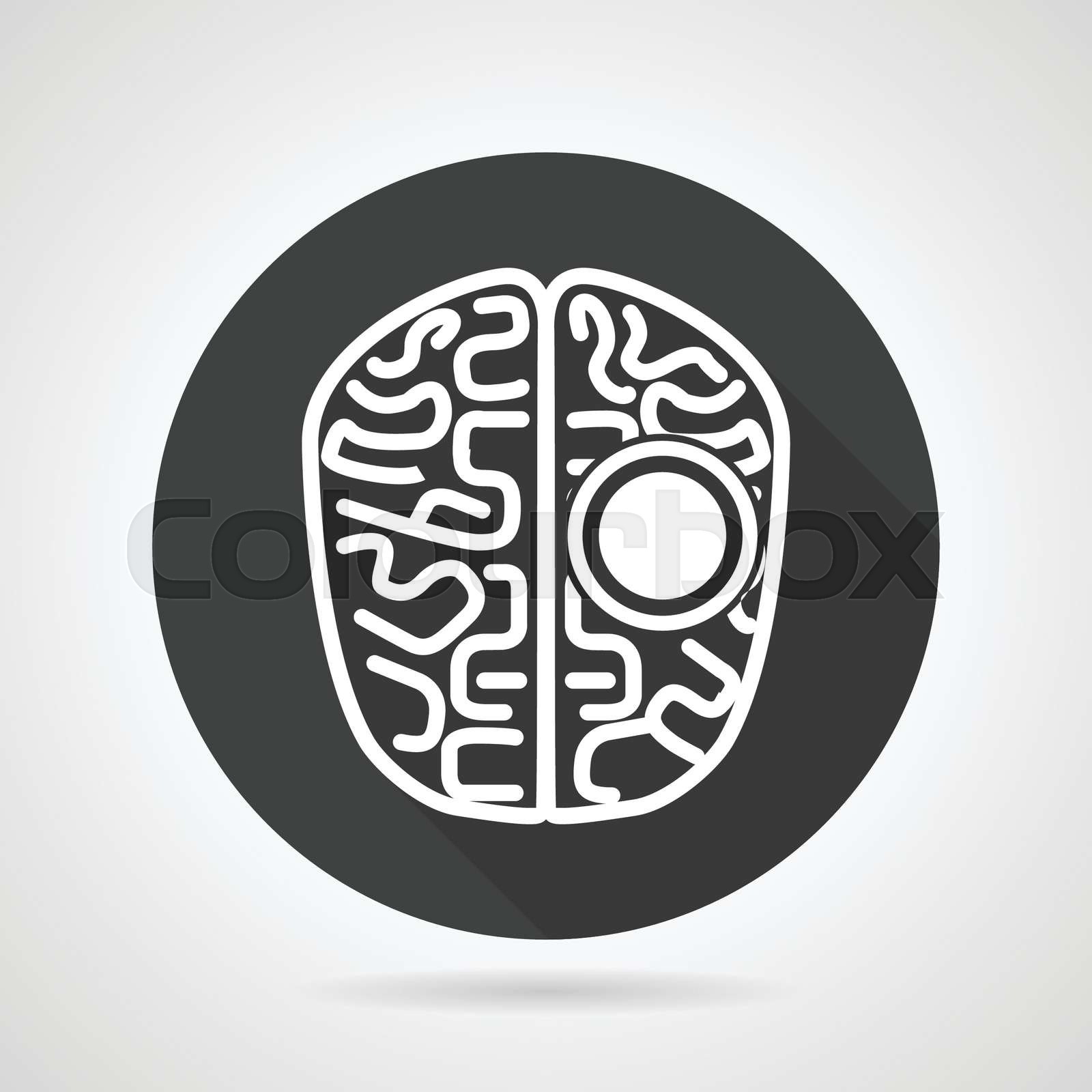 Brain black round vector icon | Stock vector | Colourbox