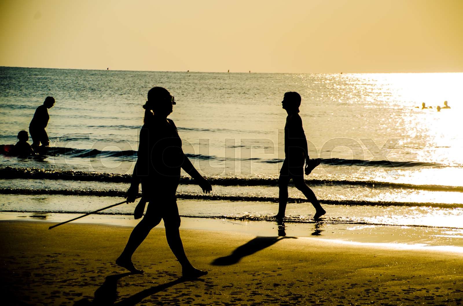 Waliking on the beach | Stock image | Colourbox