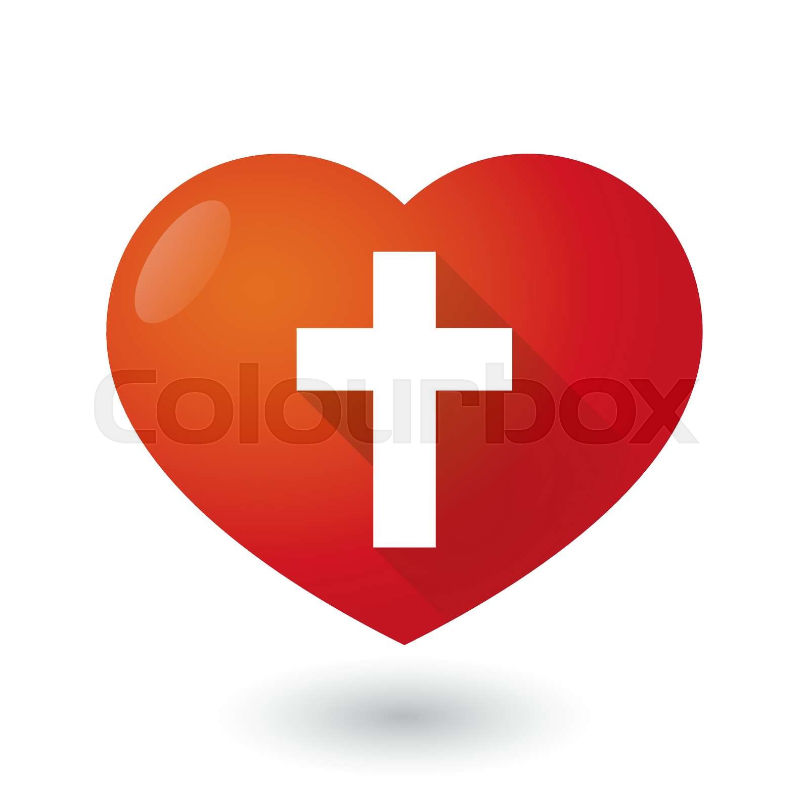 Heart icon with a cross | Stock vector | Colourbox