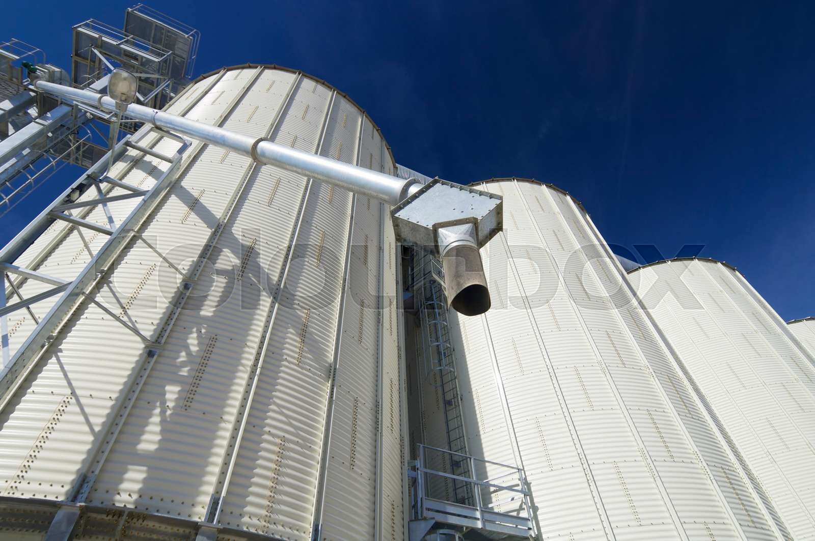 White silo | Stock image | Colourbox