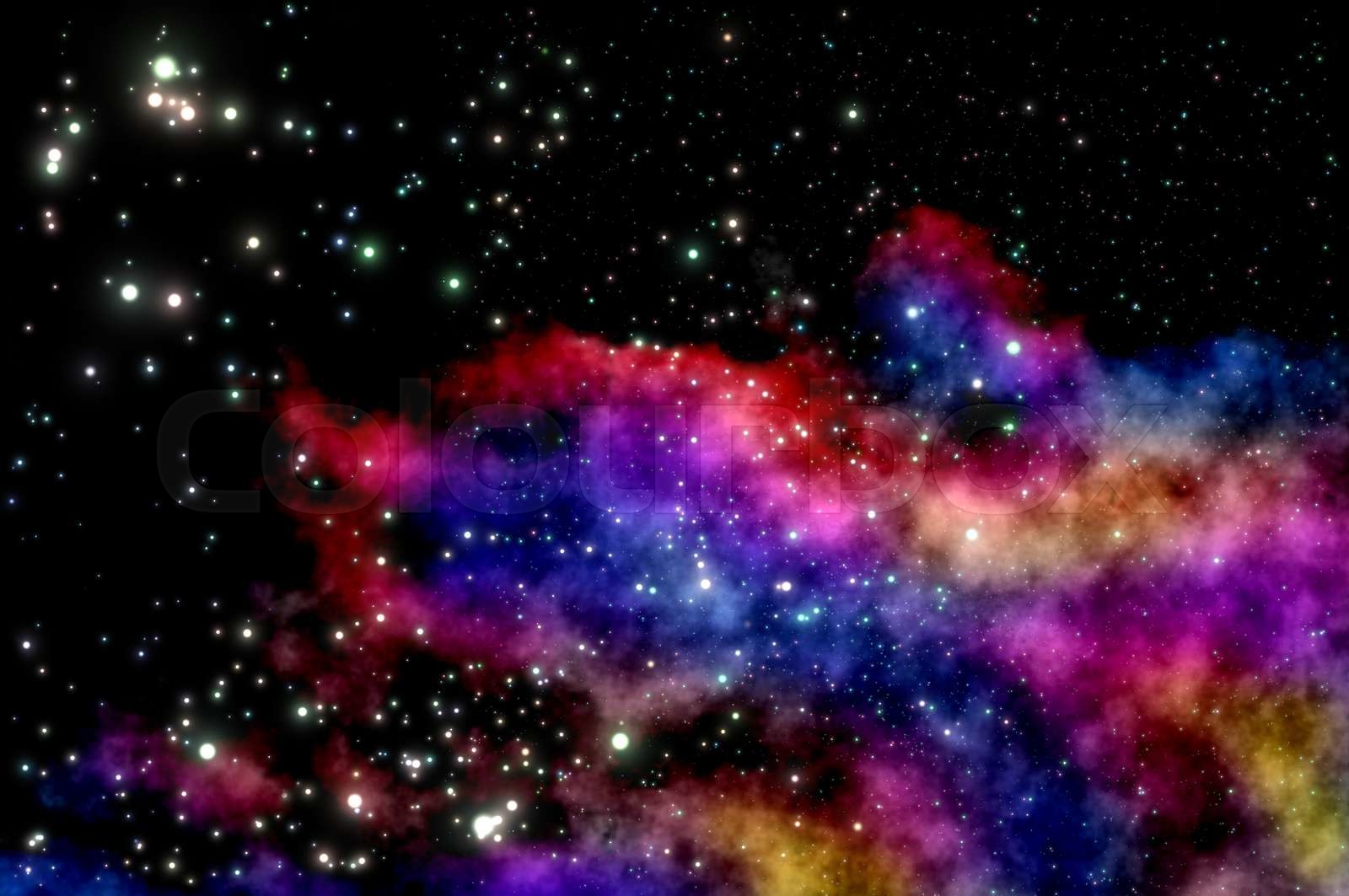 Blue and magenta nebula | Stock image | Colourbox