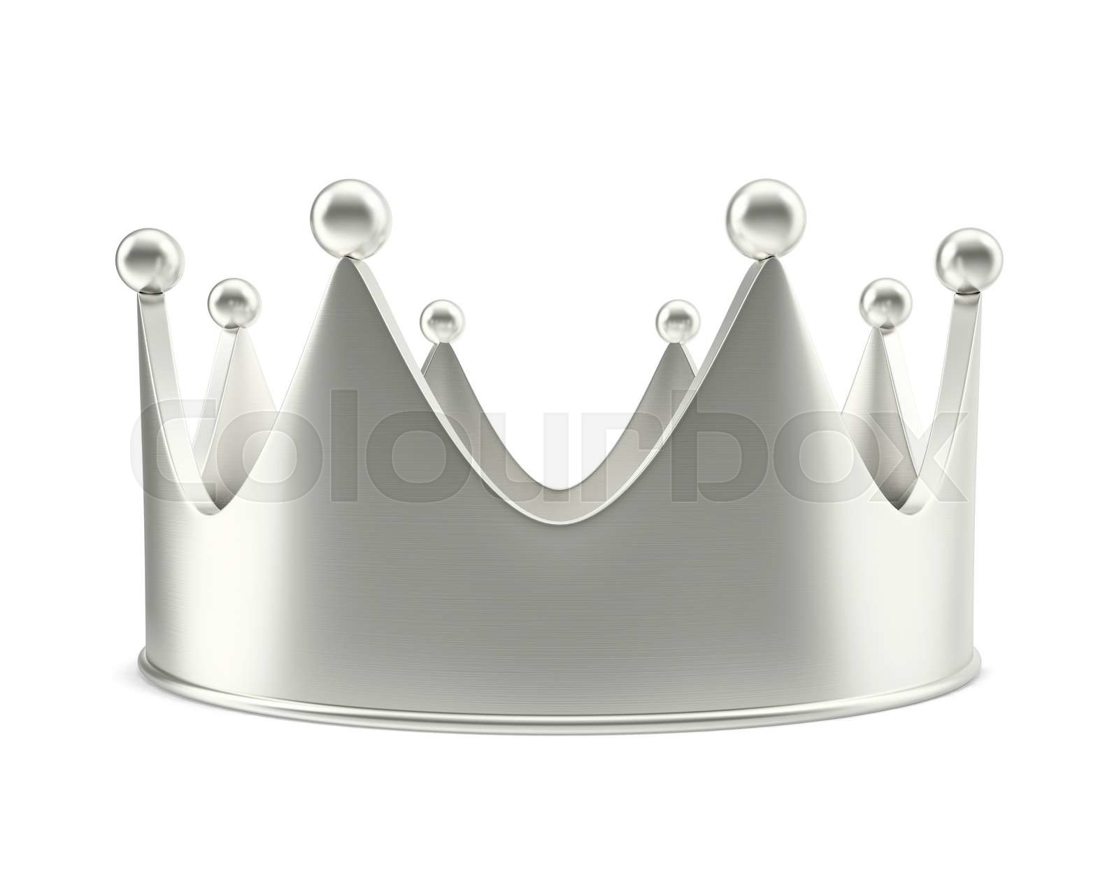 Silver crown with shadow isolated on white background. | Stock image ...