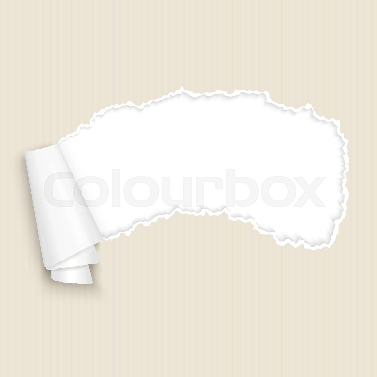 ripped open paper brown cardboard | Stock vector | Colourbox